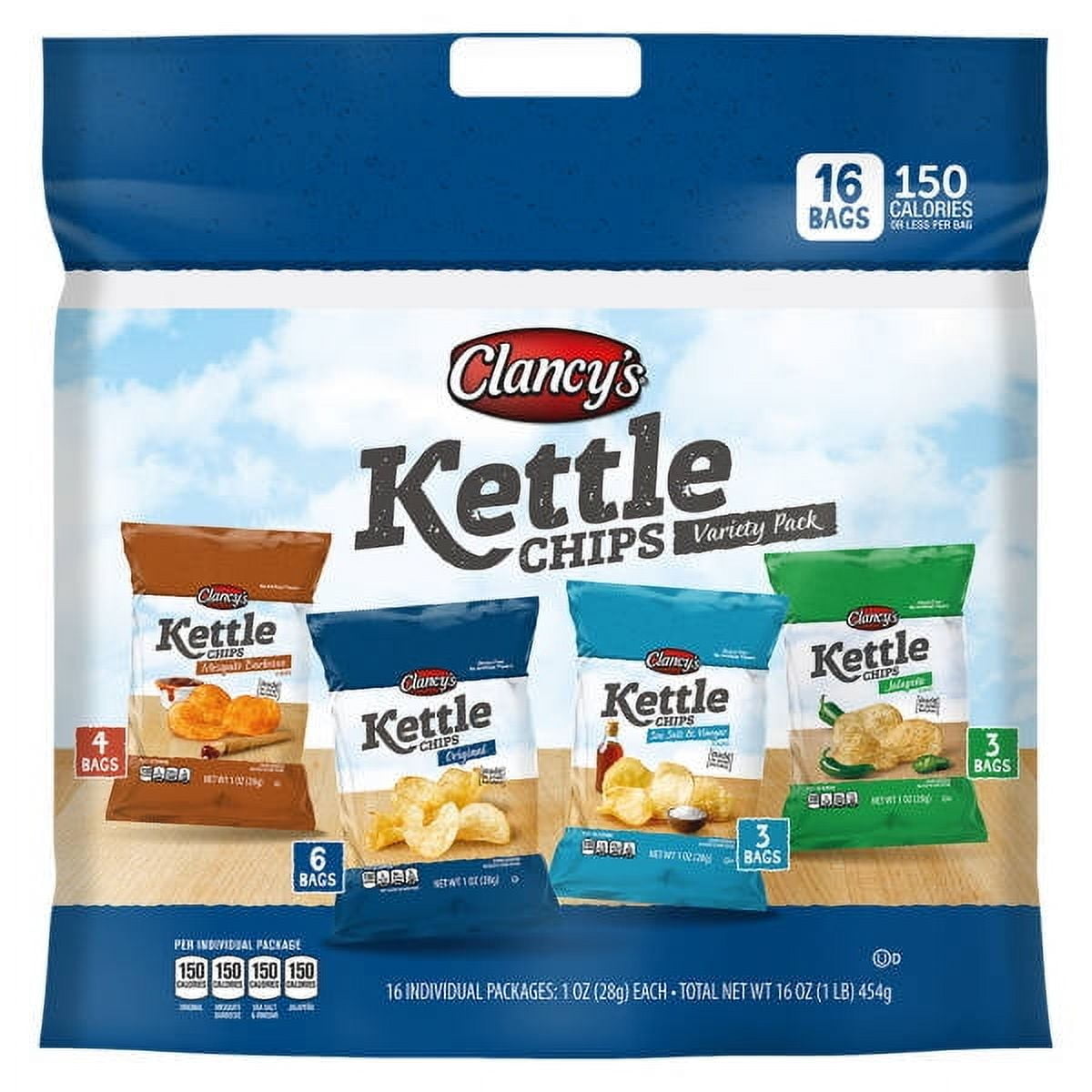 Clancy's Kettle Variety Pack Potato Chips, 16 count - Pack of 2 ...