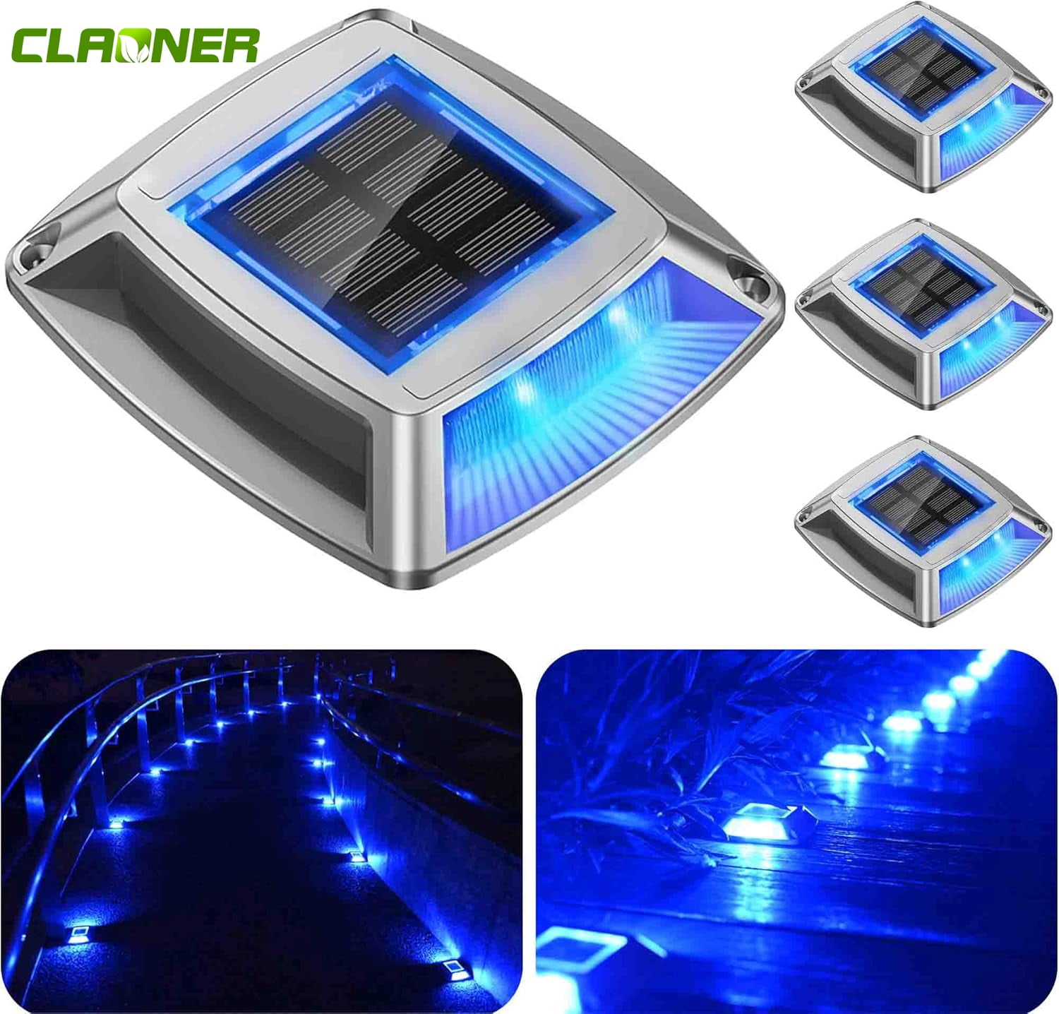 Claoner Solar Driveway Lights Outdoor Deck Lights Waterproof Driveway ...