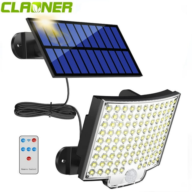 Claoner Solar Lights Outdoor, 106 LED 3000LM Solar Powered Motion ...
