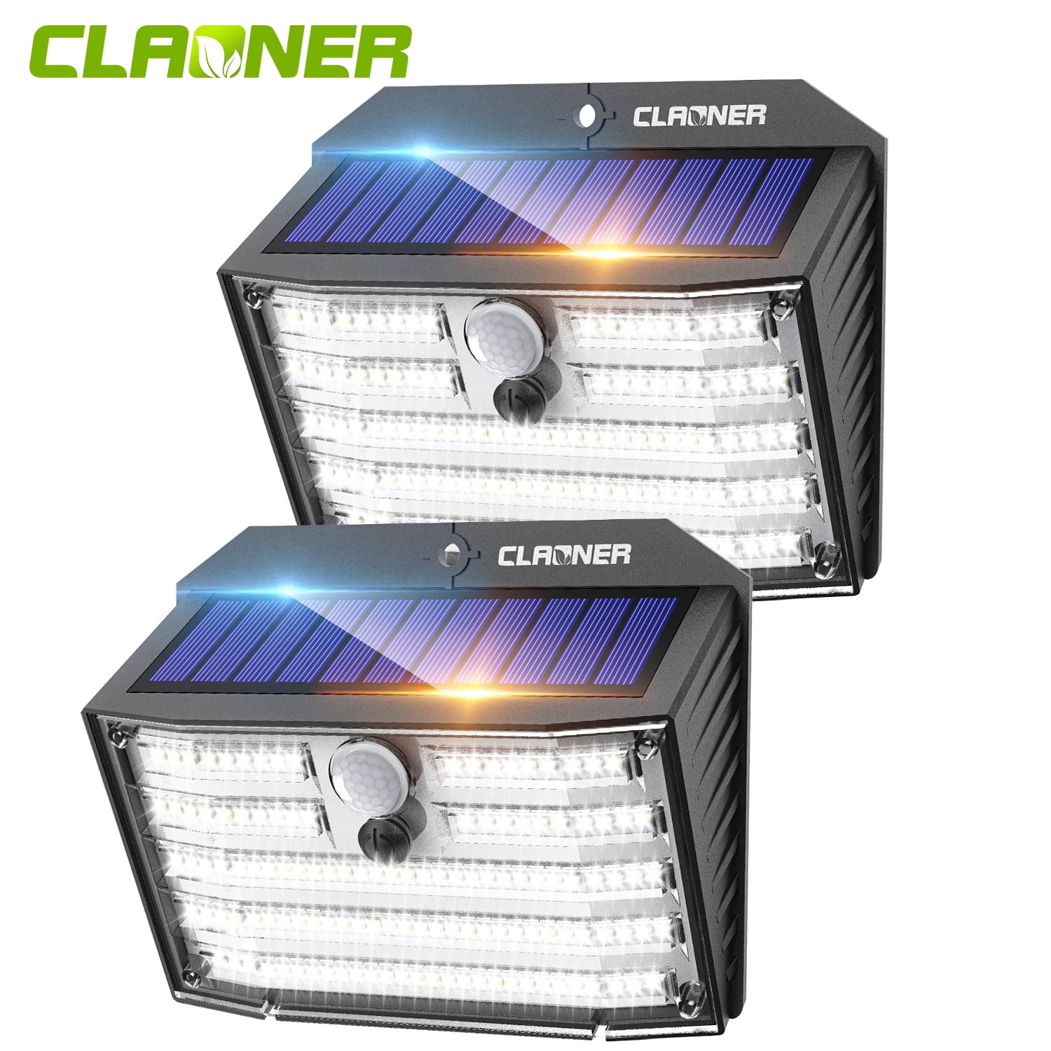 Claoner Solar Lights Outdoor 126 LED Wireless Motion Sensor Security 3 ...