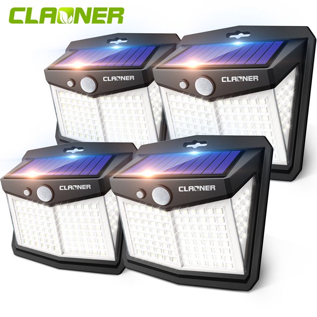 Claoner Solar Lights Outdoor, 128 LED Motion Sensor Lights 3 Modes 270° Wide Angle Waterproof ...