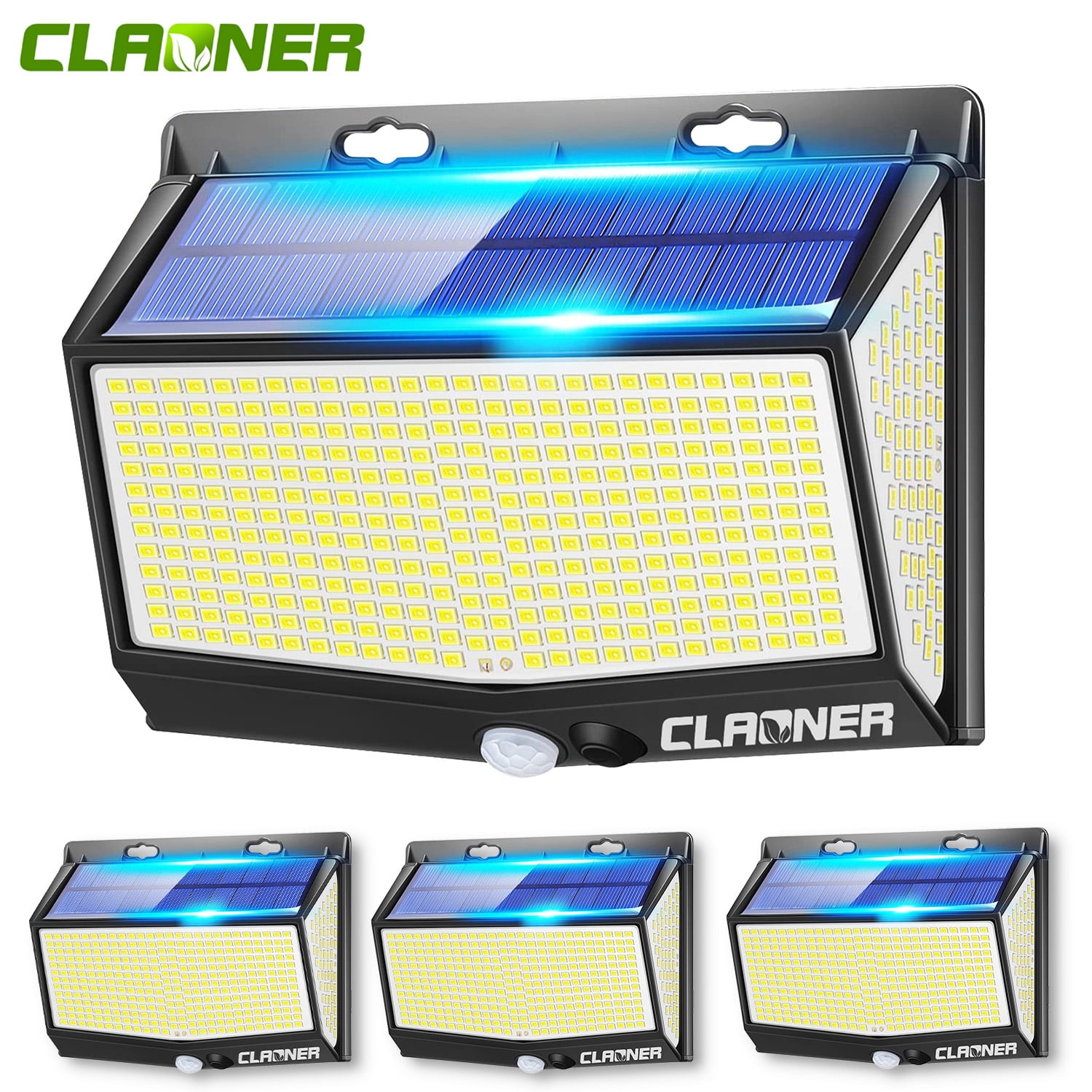 Claoner Solar Lights Outdoor, 468LED 3000LM [Super Bright] Solar Security Lights Outdoor Motion ...