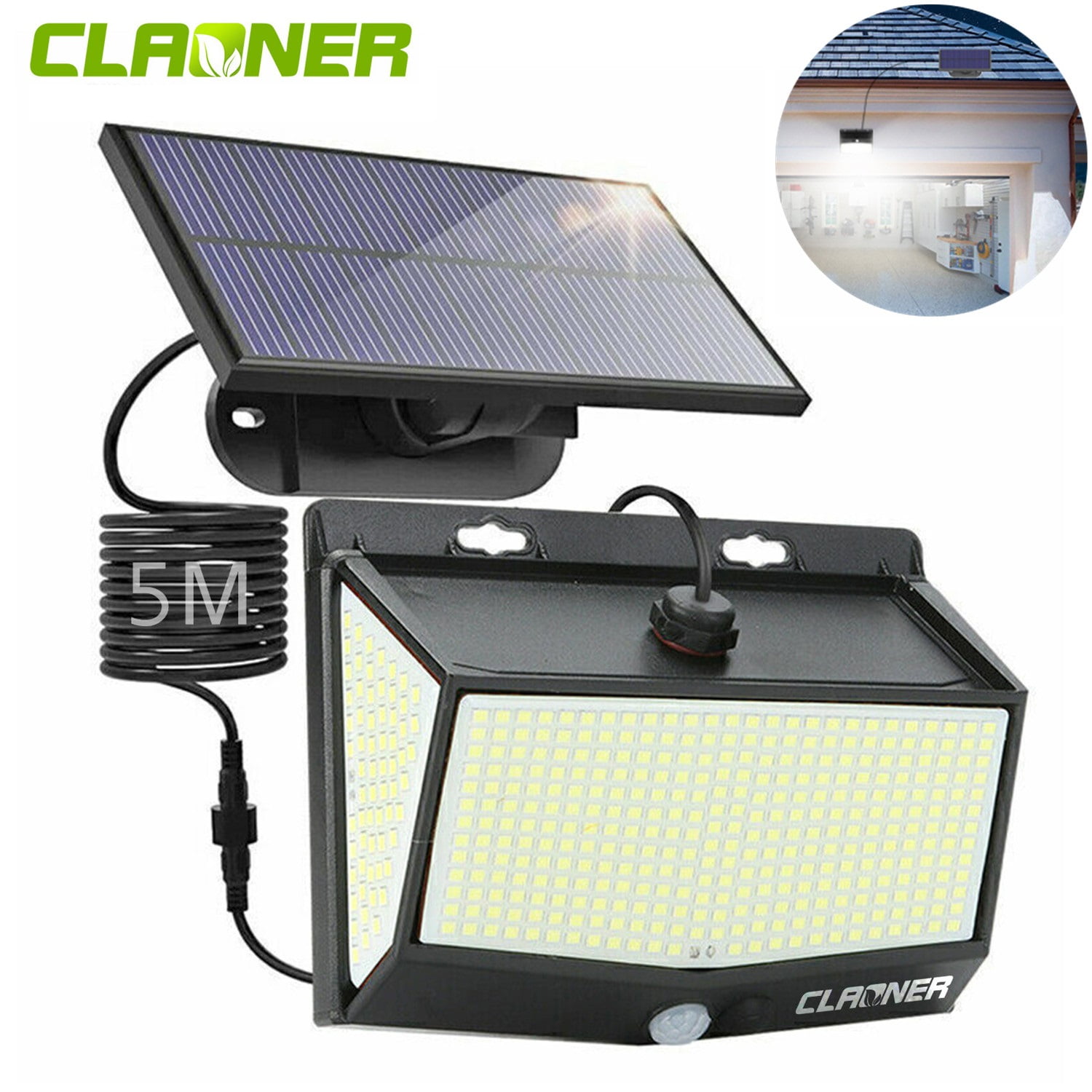 Claoner Solar Lights Outdoor Waterproof , 468 LED 3 Modes Split Solar Motion Sensor Light ...
