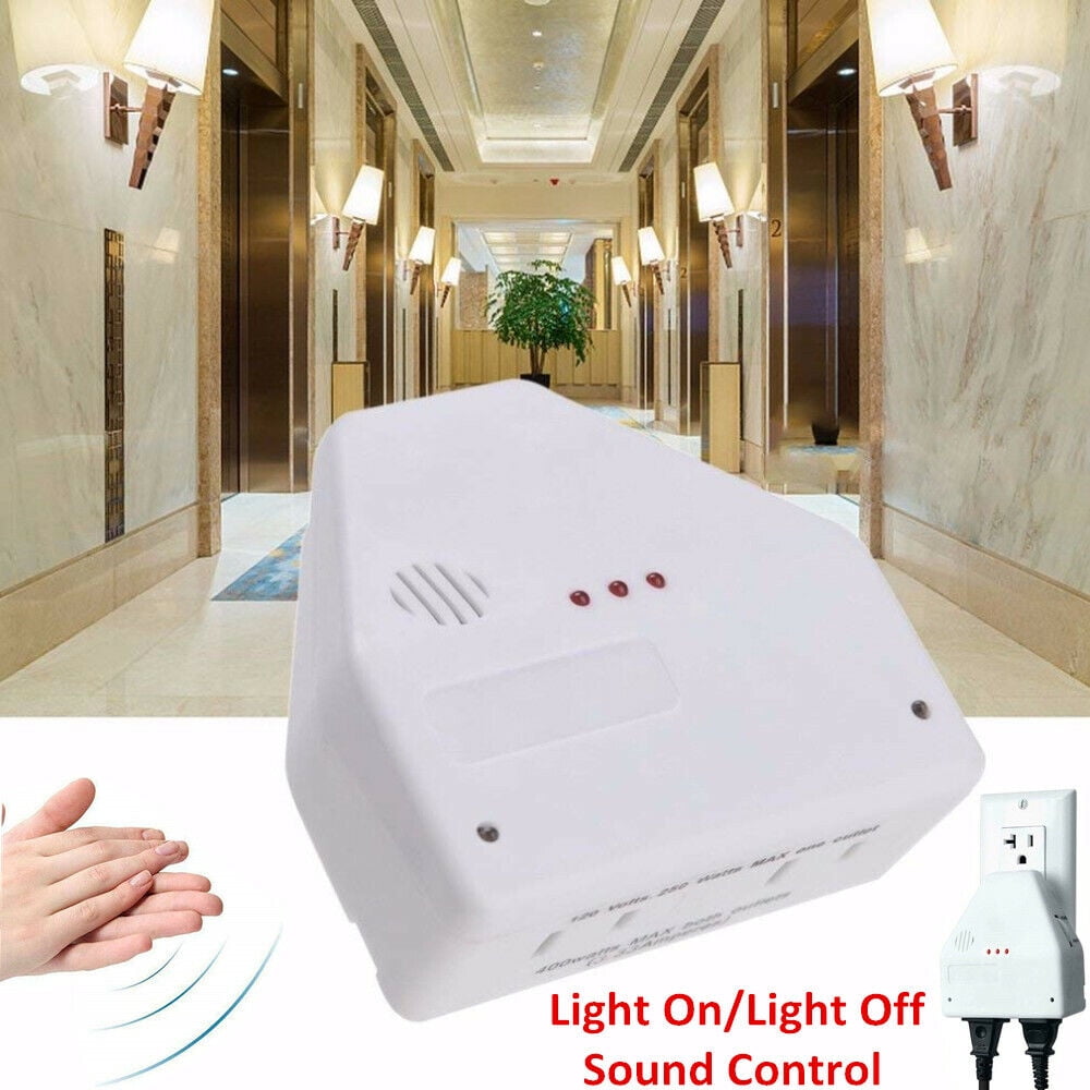 Clapper Sound Activated Clap On/Off Light Switch Wall Socket Outlet ...