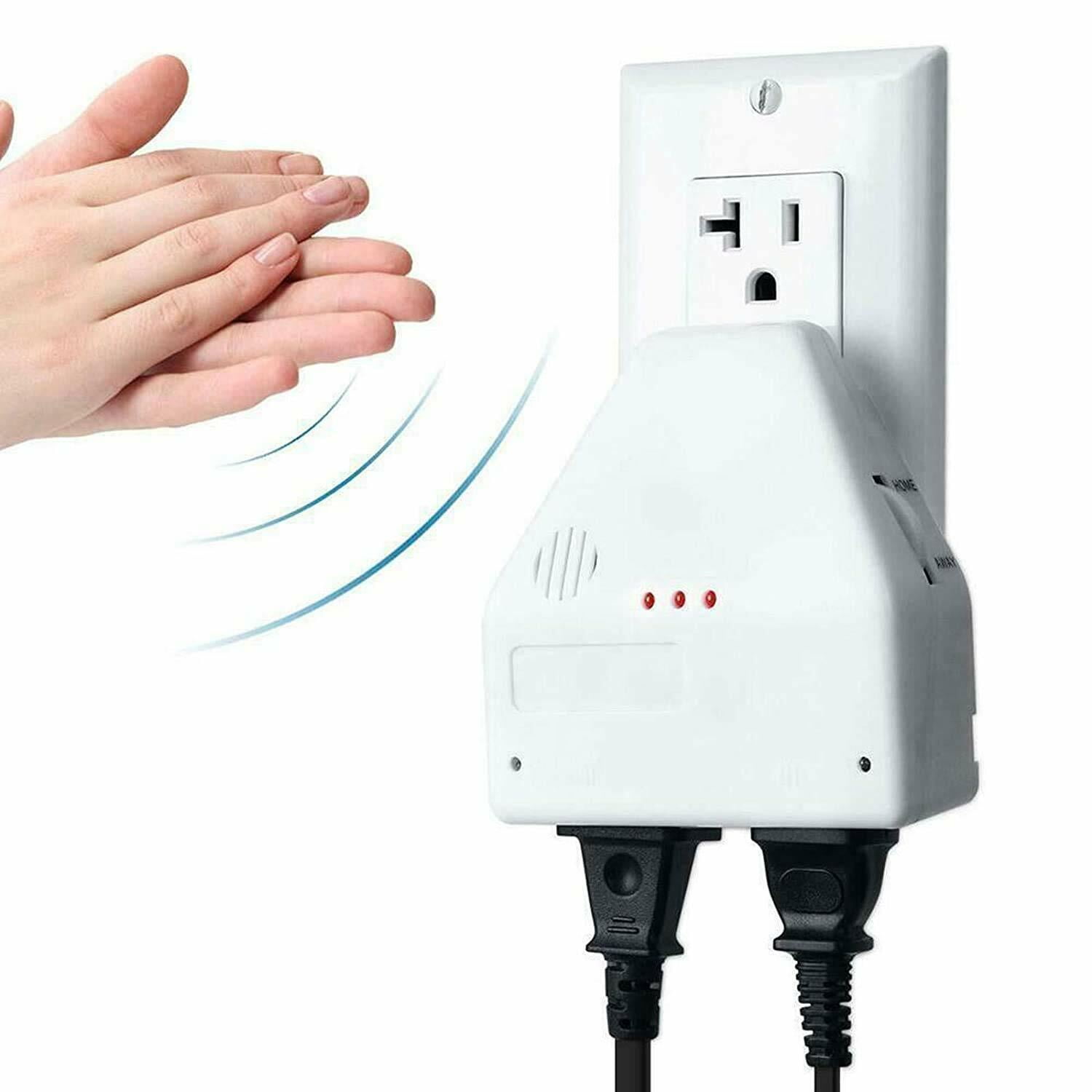 Clapper Sound Activated Plug Receptacle: Clap On/Off Light Switch Wall ...