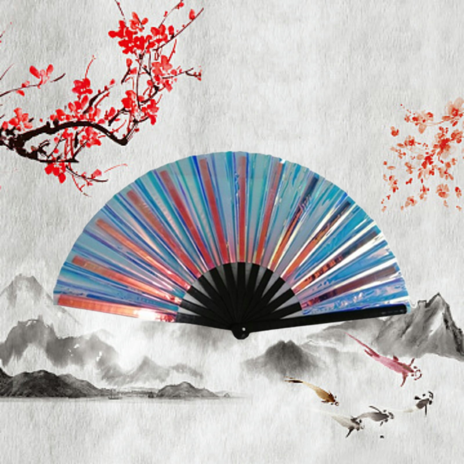 Clapping Fans for Line Dancing, Large Laser Colors Hand Fan ...