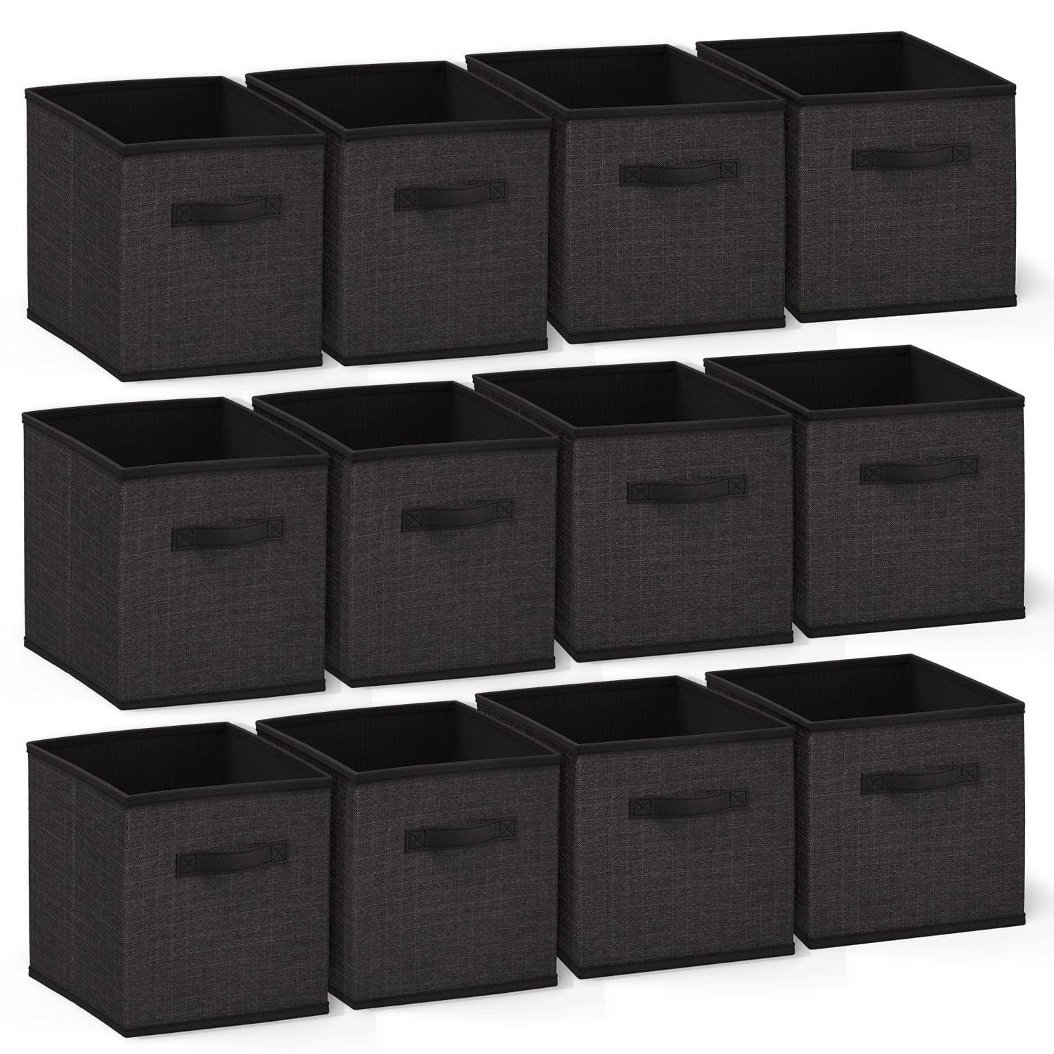 "Clara Clark Sturdy Cube Storage Bins, 11"" Organizer Shelves, 12 Pack ...