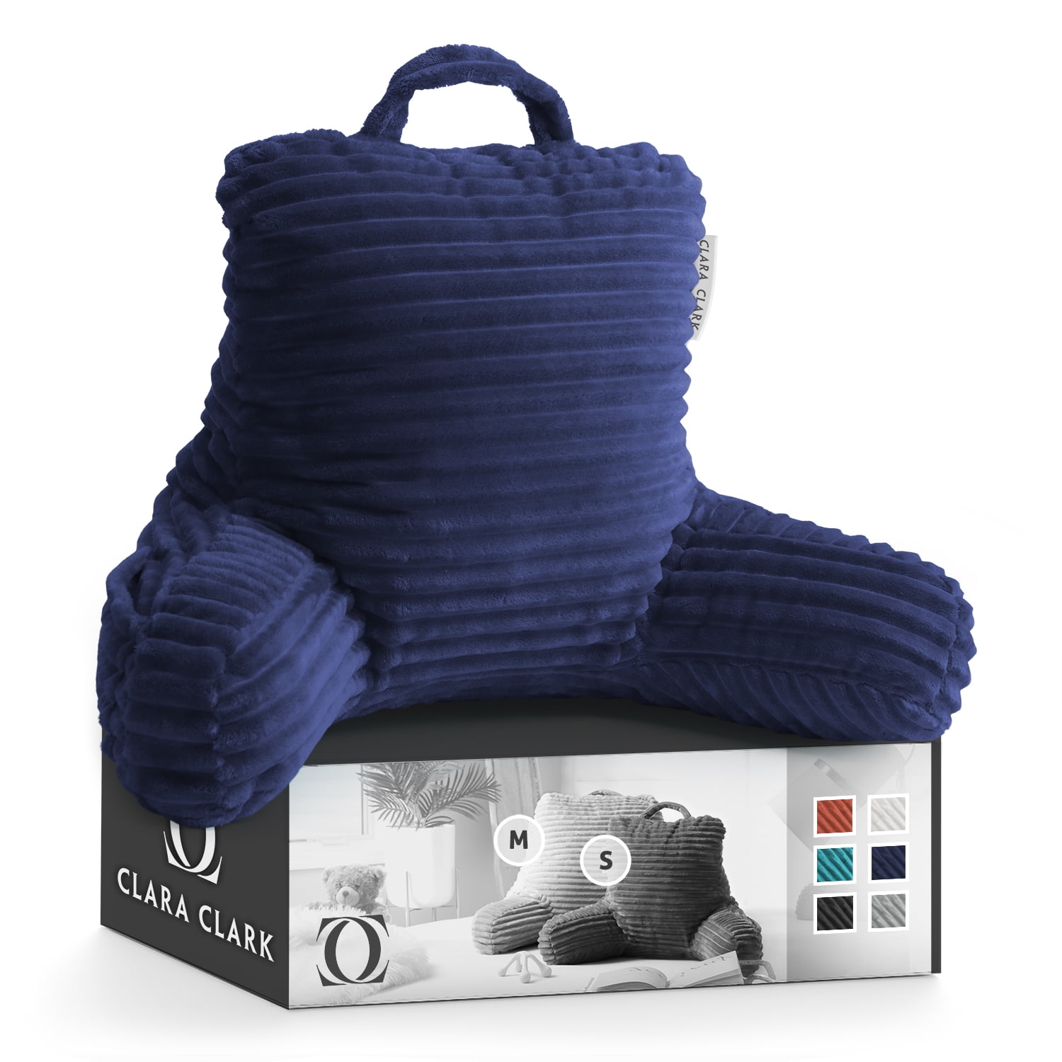 Clara Clark Cut Plush Striped - Shredded Memory Foam Bed Rest Pillow ...