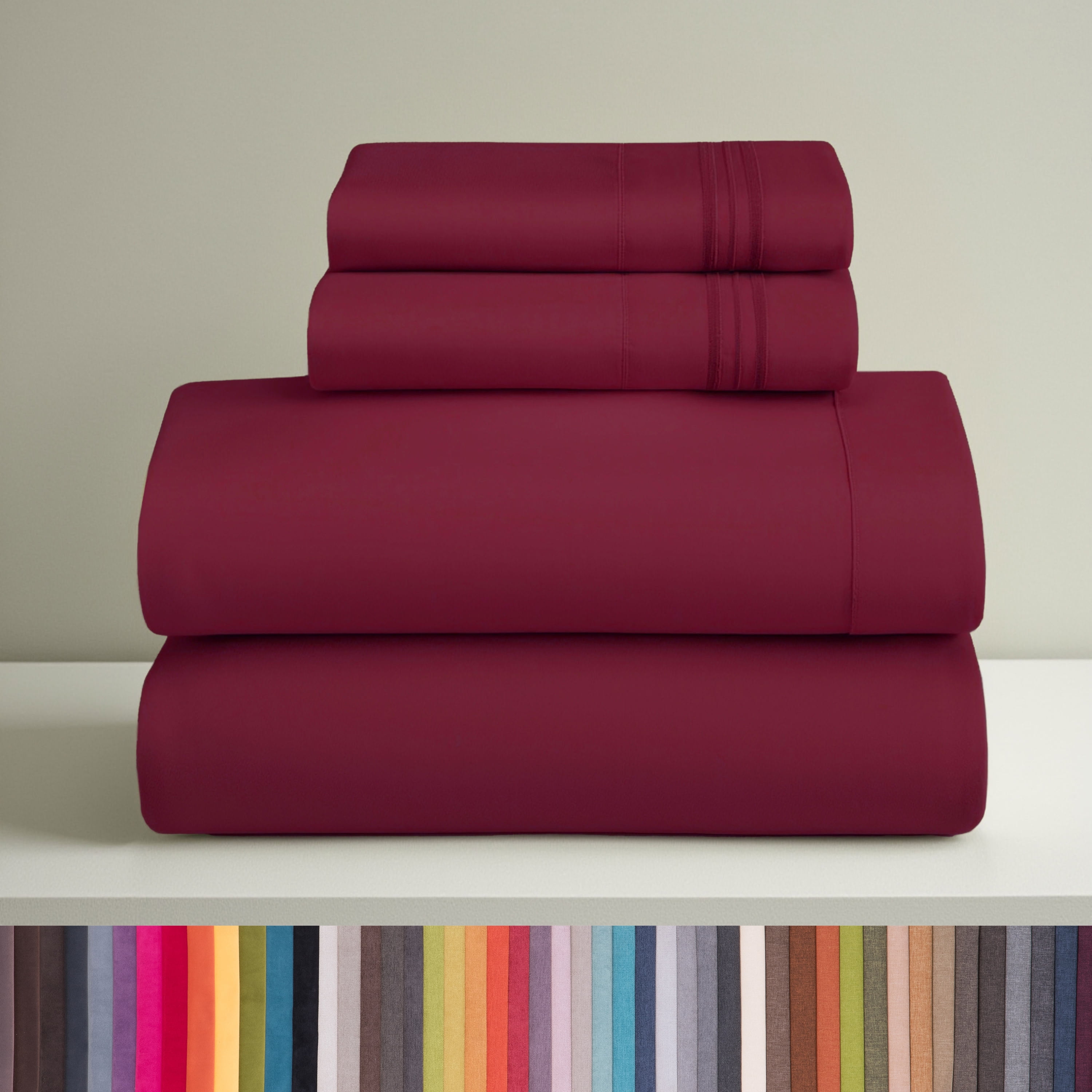 Clara Clark Full Size Sheets Set, Burgundy Red, Ultra Soft Microfiber ...