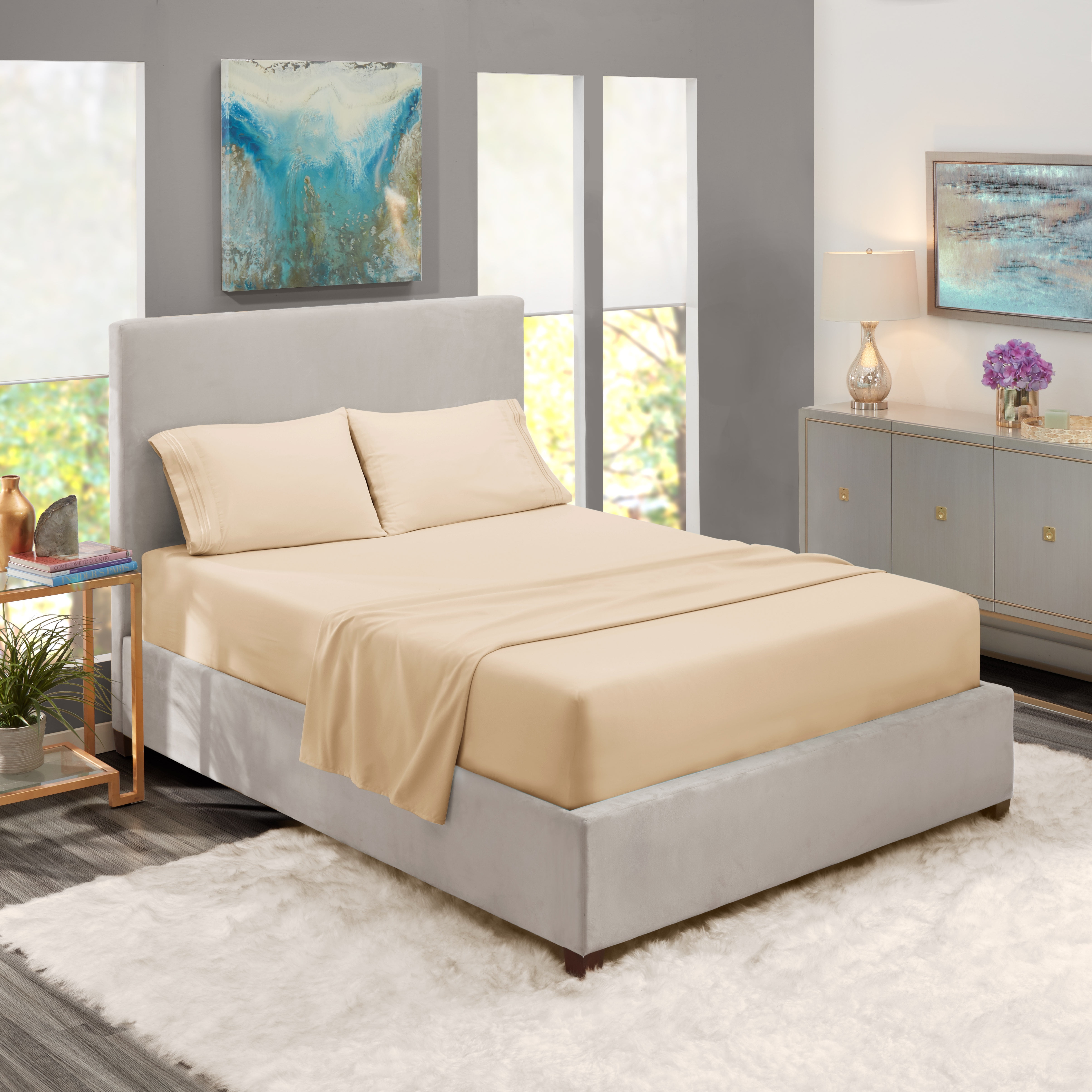 Clara Clark King Size Deep Pocket 4 Piece Bed Sheets Set 1800 Series