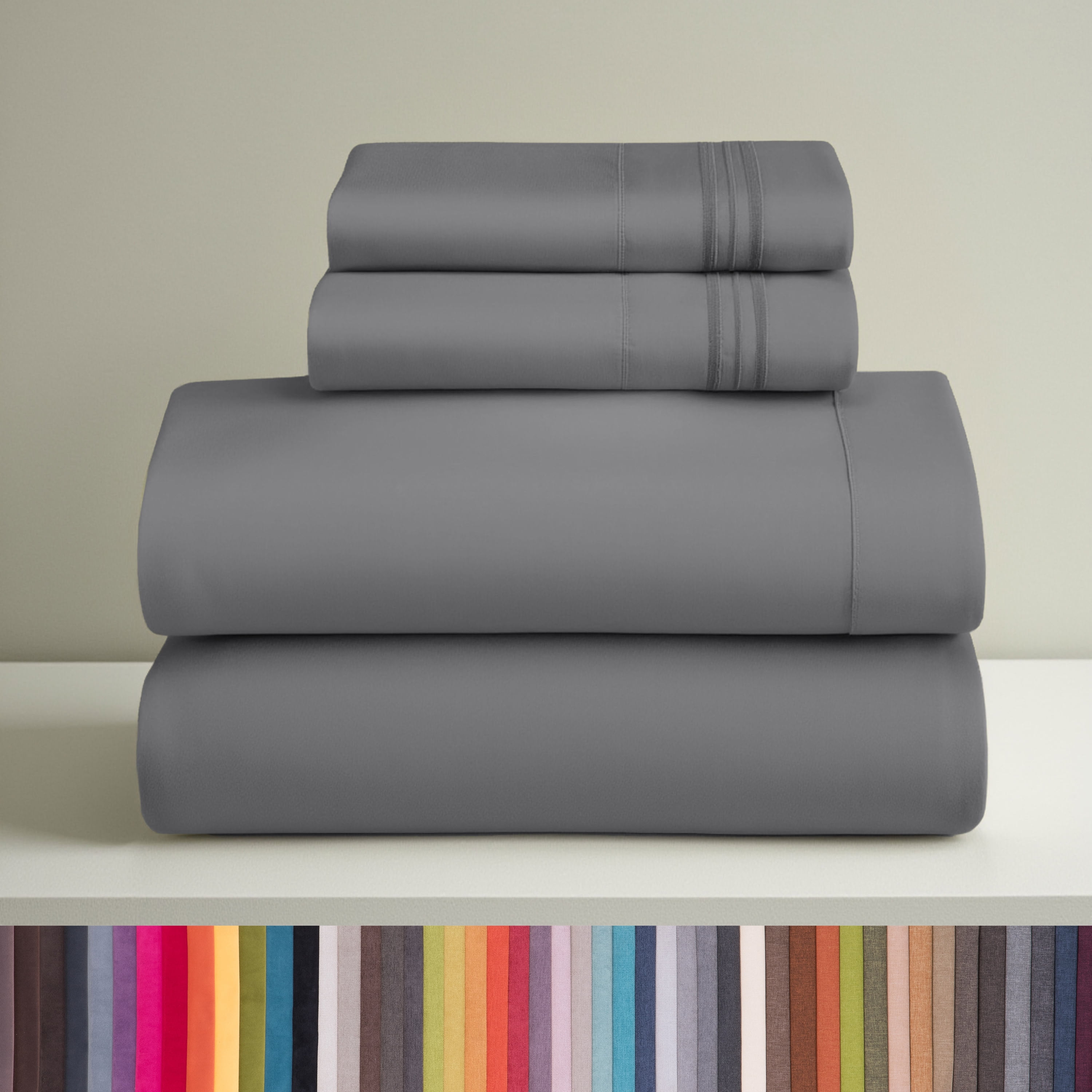 Clara Clark King Sheets Set, Hotel Luxury 4 PIece Deep Pocket Sheets, Ultra Soft Microfiber Bed ...