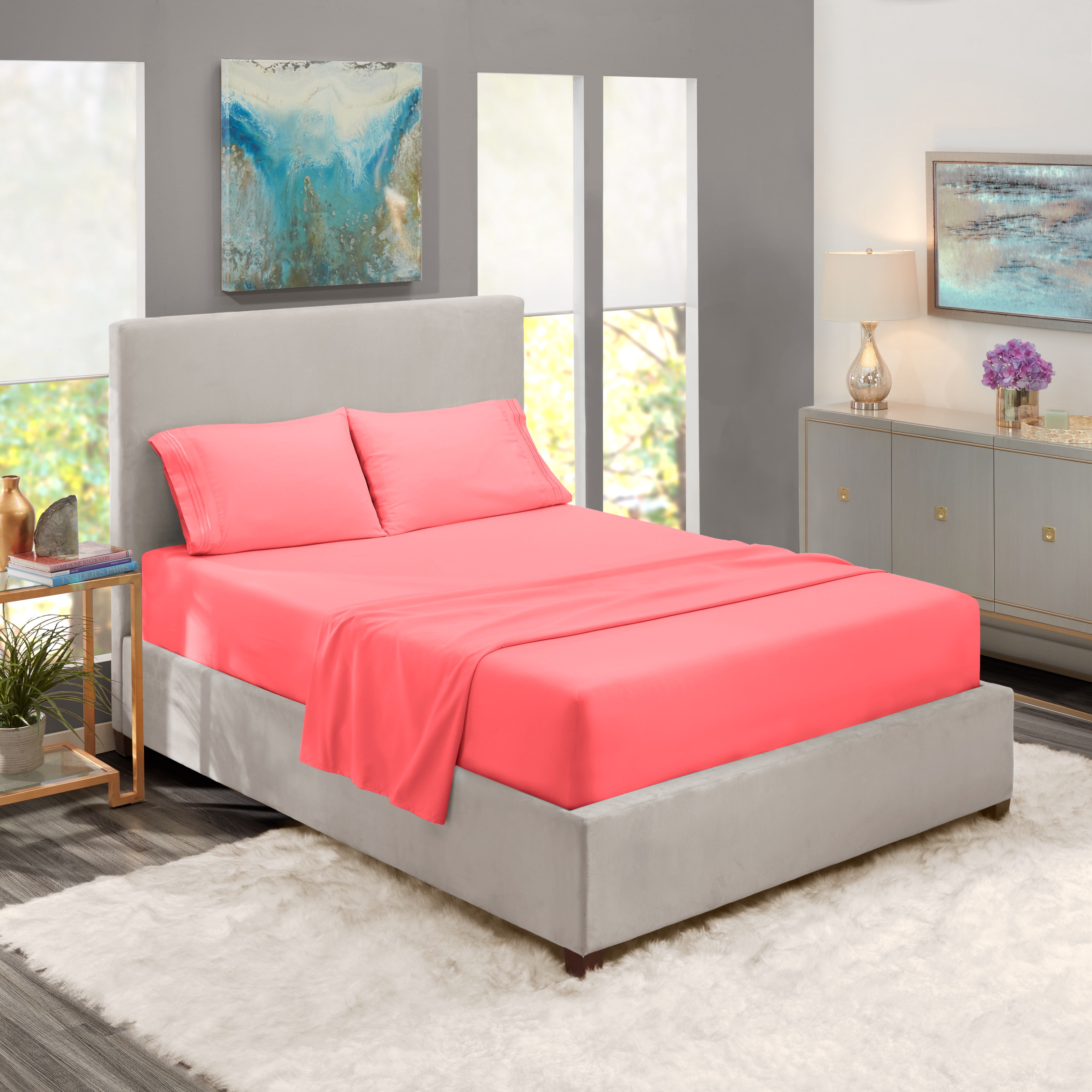 Clara Clark Queen Size Bed Sheets Set, 4 Piece Deep Pocket, 1800 Series ...