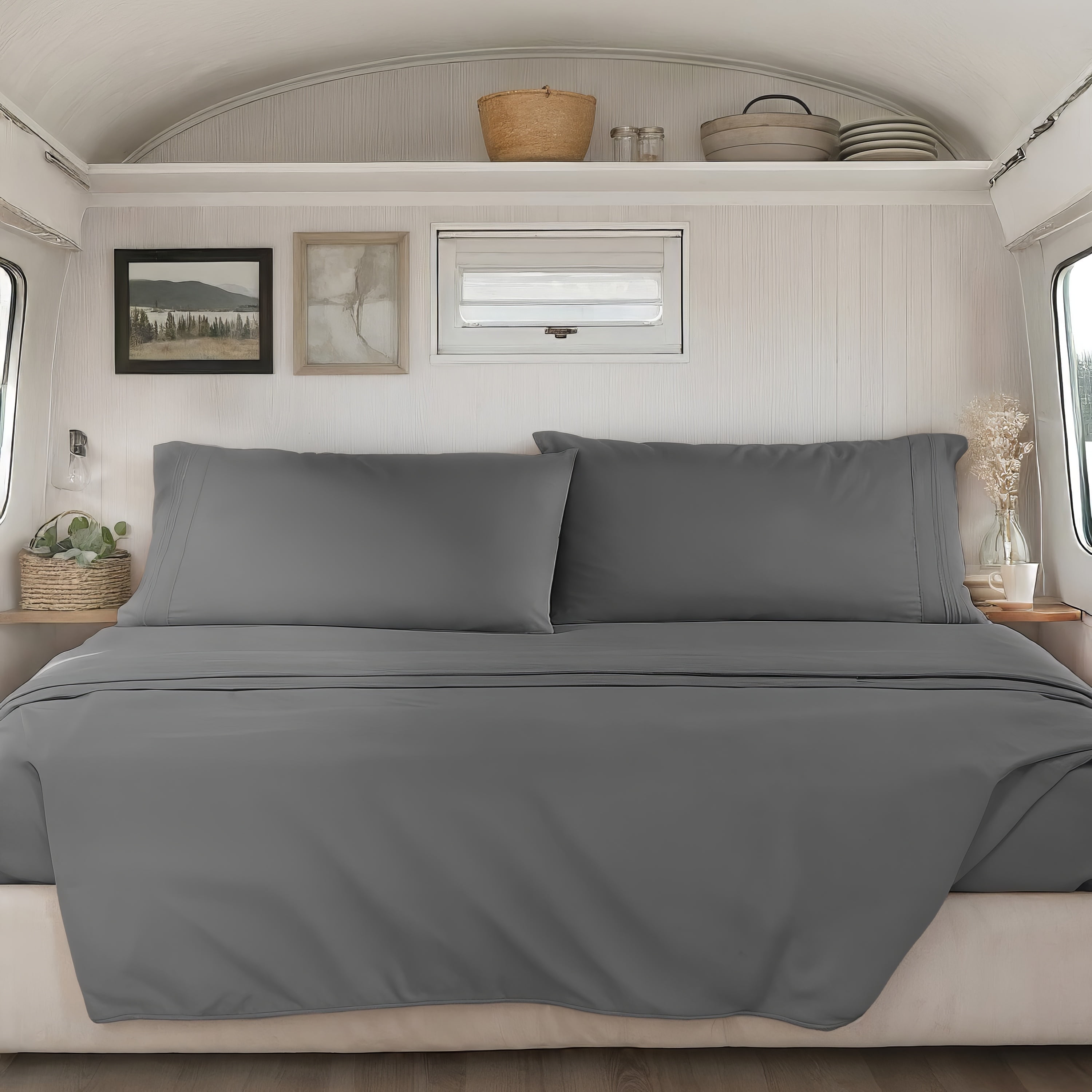 Clara Clark RV/Short Queen Sheets Set, Bed Sheets for Campers Bedding ...