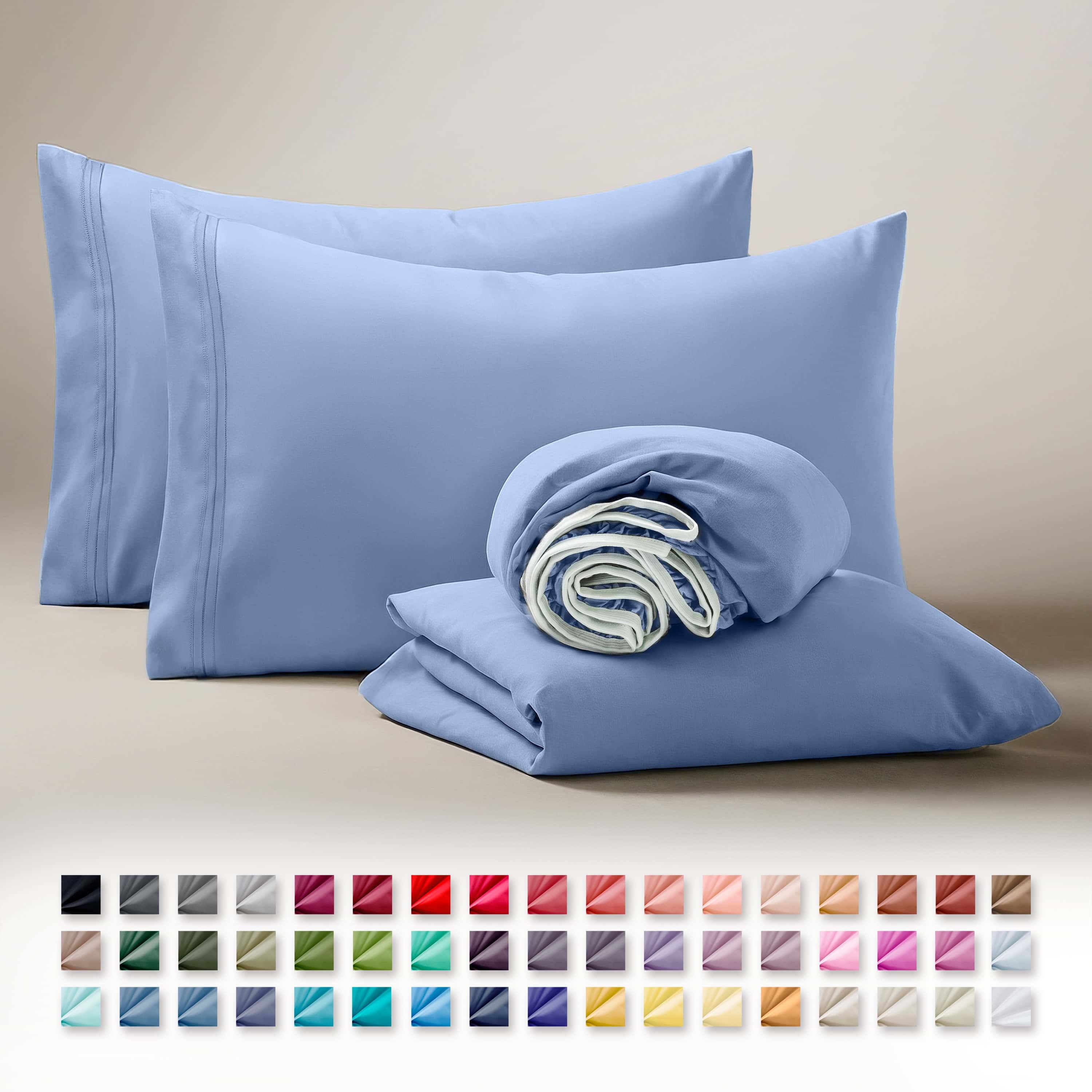 Clara Clark Split King Size Deep Pocket 5 Piece Bed Sheets Set, 1800 ...
