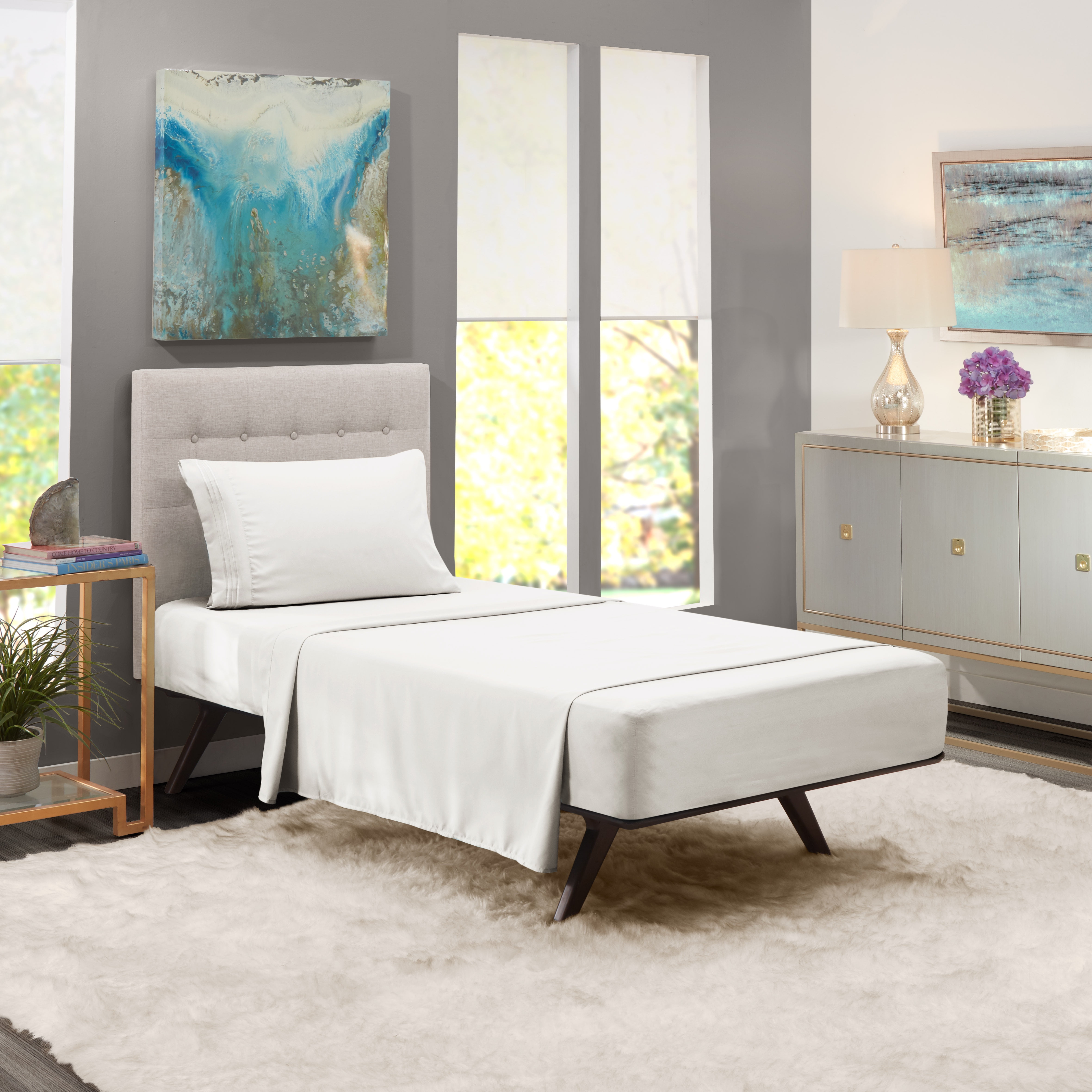 Clara Clark Deep Pocket 3 Piece Bed Sheets Twin Size, White, 1800 ...