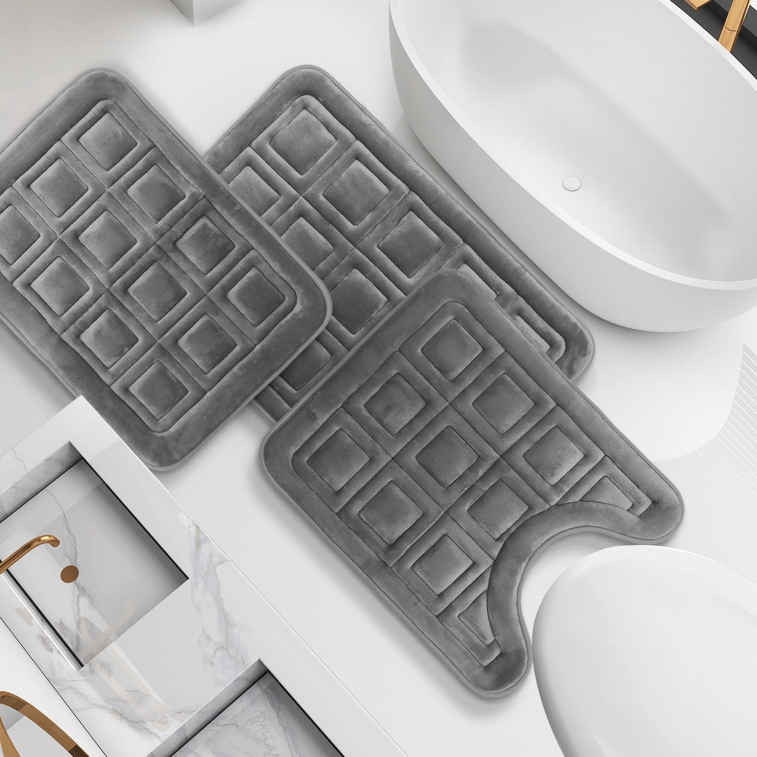 Clara Clark Ultra Soft Non Slip and Absorbent Bath Rug - Waffled Velvet ...