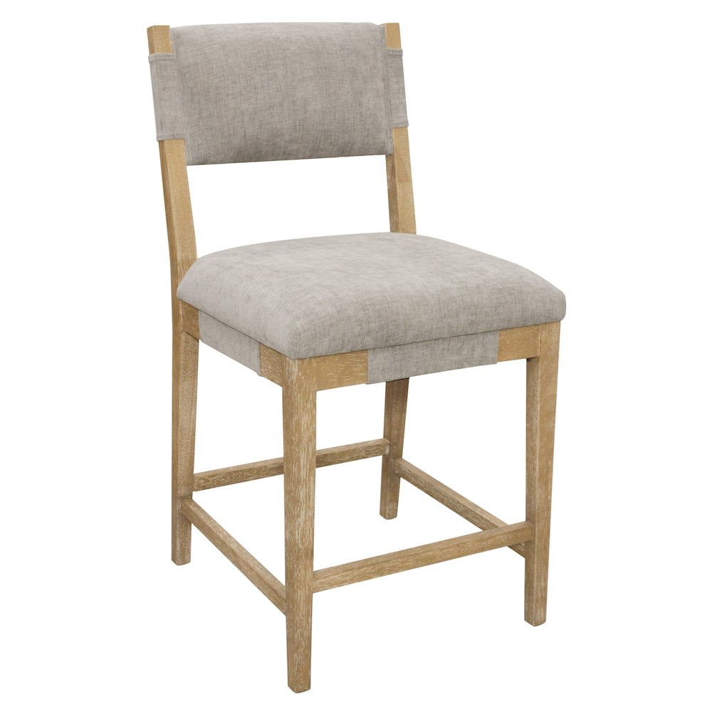 Clara Counter Height Stool in Contemporary Slate Gray Linen Fabric on ...