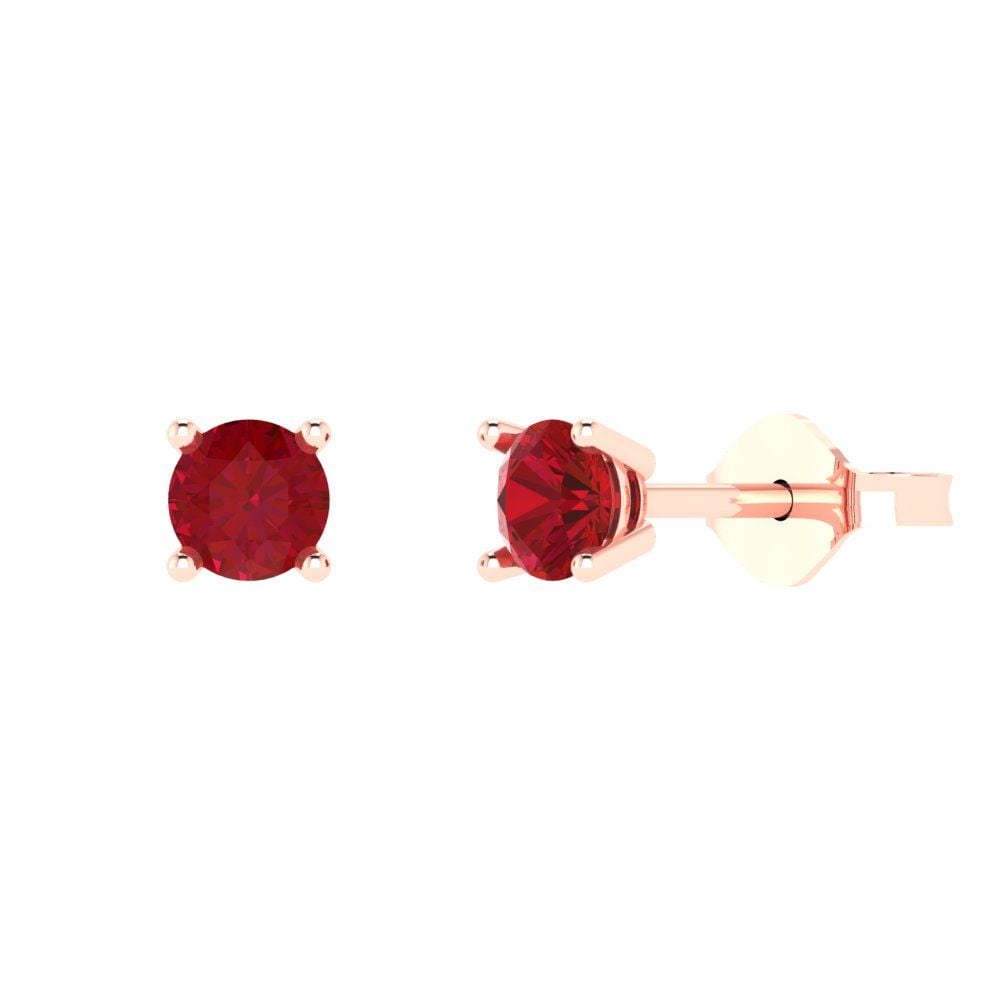 Clara Pucci 0.5Ct Ruby Round Cut VVS1 Push Back Stud 18k Solid ...