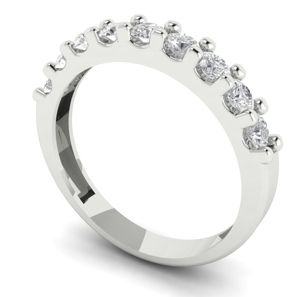 Clara Pucci 14K White Solid Gold 0.63Ct Zircon Bridal Wedding Designer Ring hypoallergenic Band ...