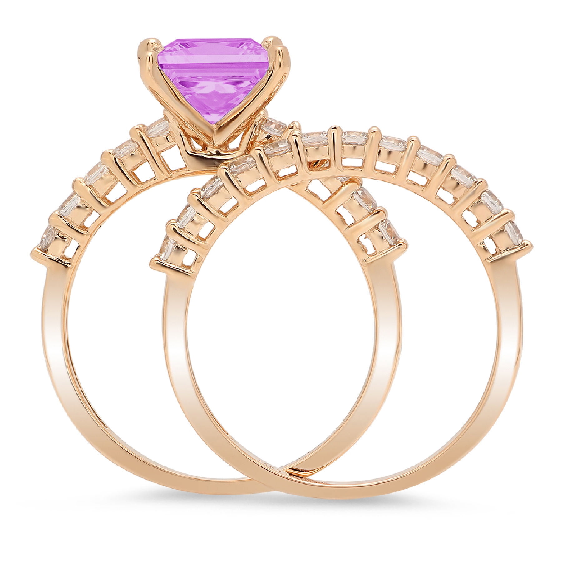 Clara Pucci 14K Yellow Gold 2.63 Simulated Alexandrite Engraveable ...