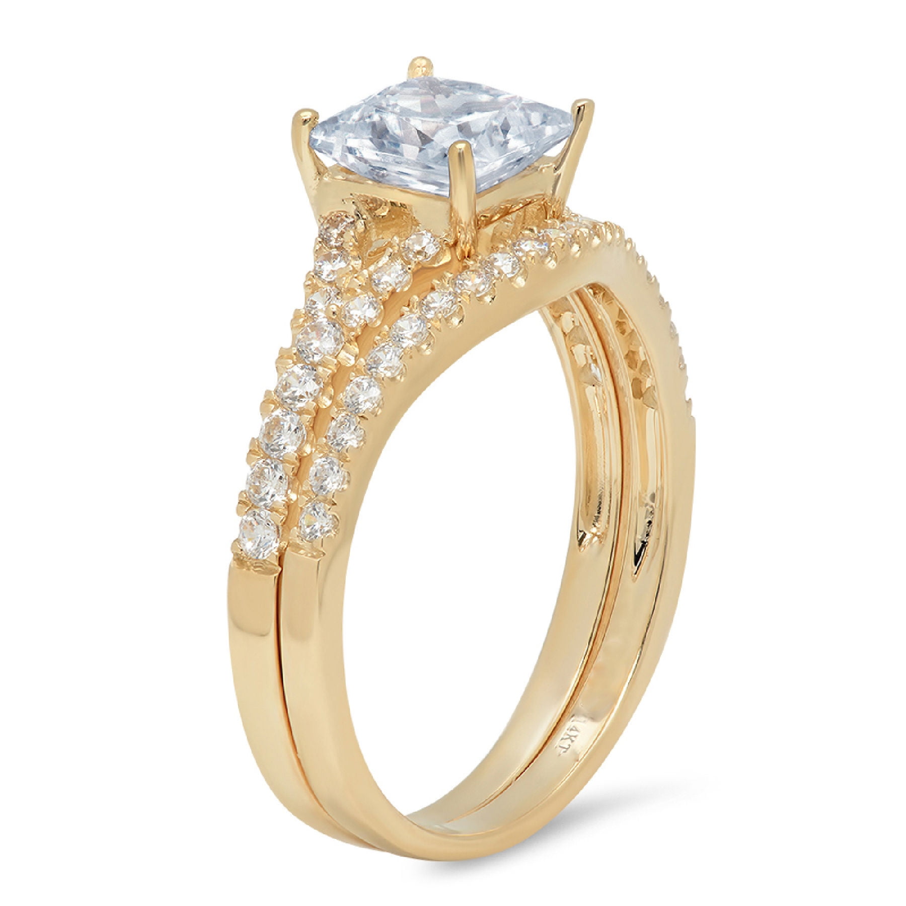 Clara Pucci 14K Yellow Gold 3.4 Natural Aquamarine Engraveable ...