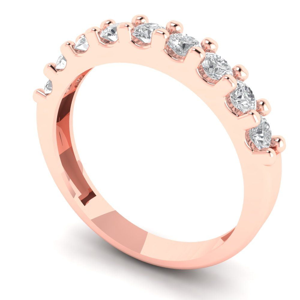 Clara Pucci 18K Rose Solid Gold 0.63Ct Zircon Bridal Wedding Designer Ring hypoallergenic Band ...
