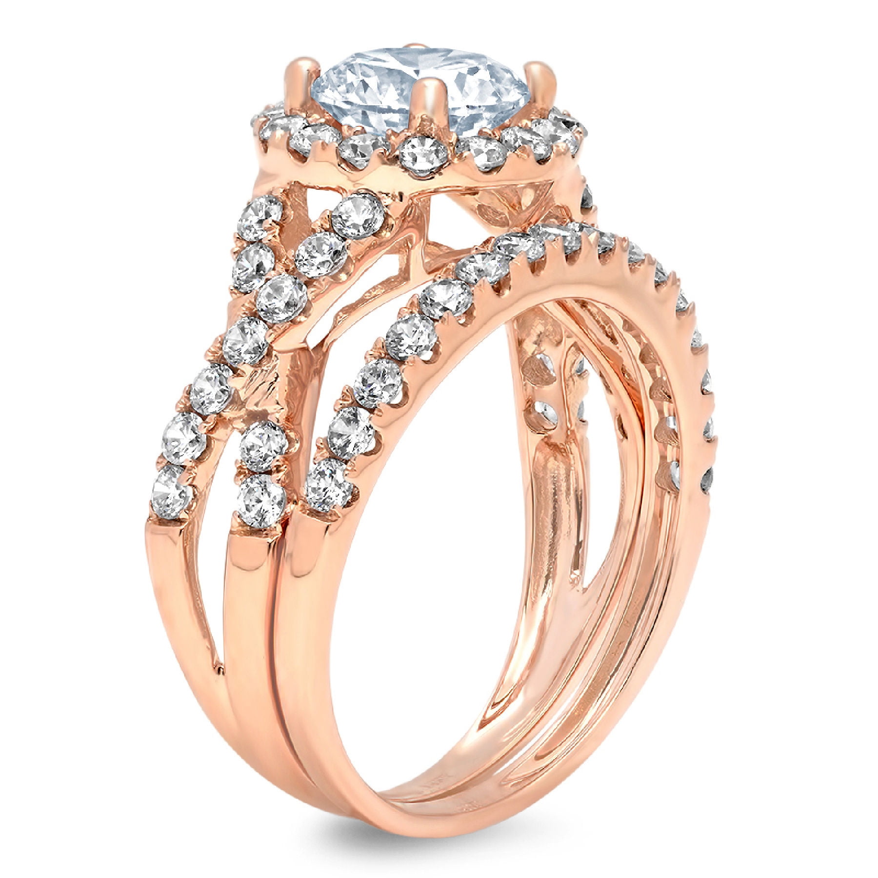 Clara Pucci 18K Rose Gold 1.795 Natural Aquamarine Engraveable ...