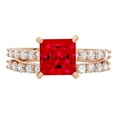 Clara Pucci 18K Rose Gold 2.63 Simulated Ruby Engraveable Engagement ...