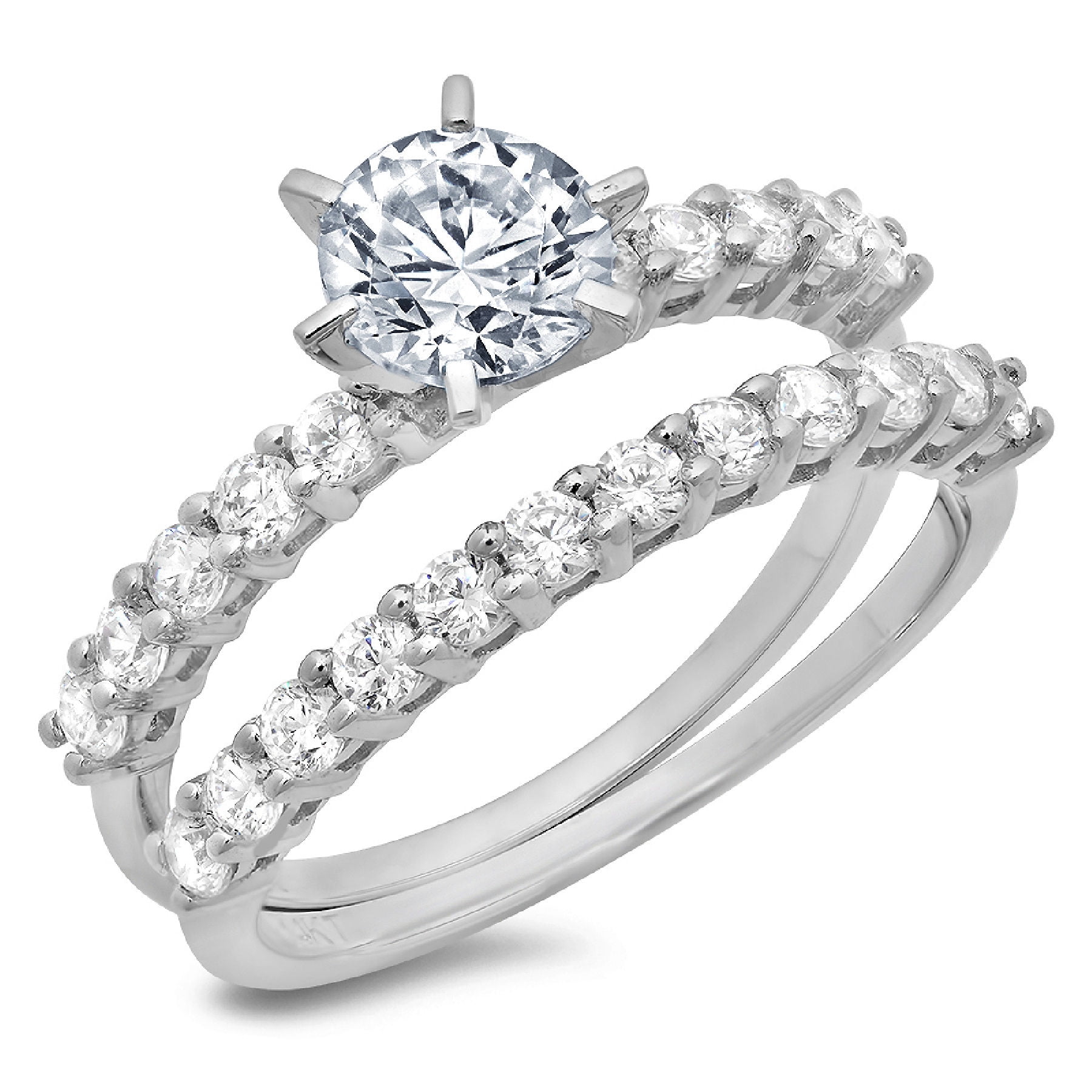 Clara Pucci 18K White Gold 1.66 Natural Sky Blue Topaz Engraveable ...