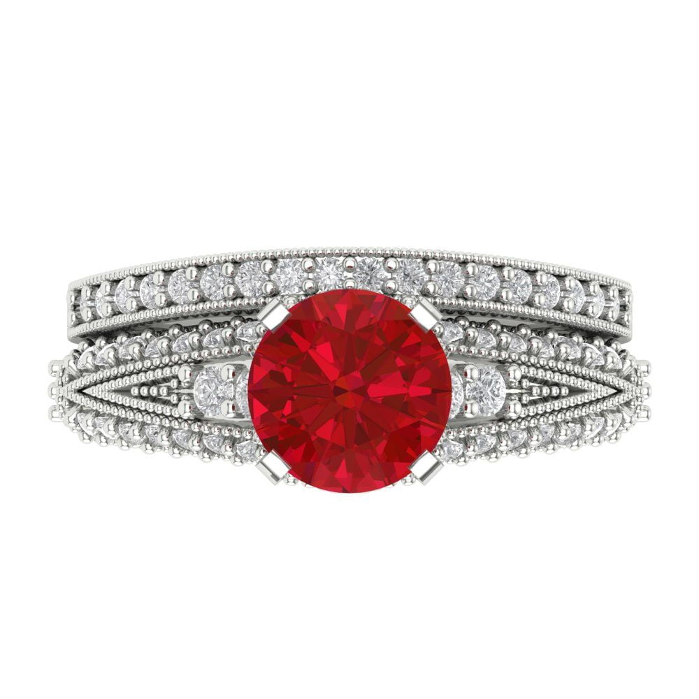 Clara Pucci 18k White Gold 2 095 Simulated Tourmaline Engraveable