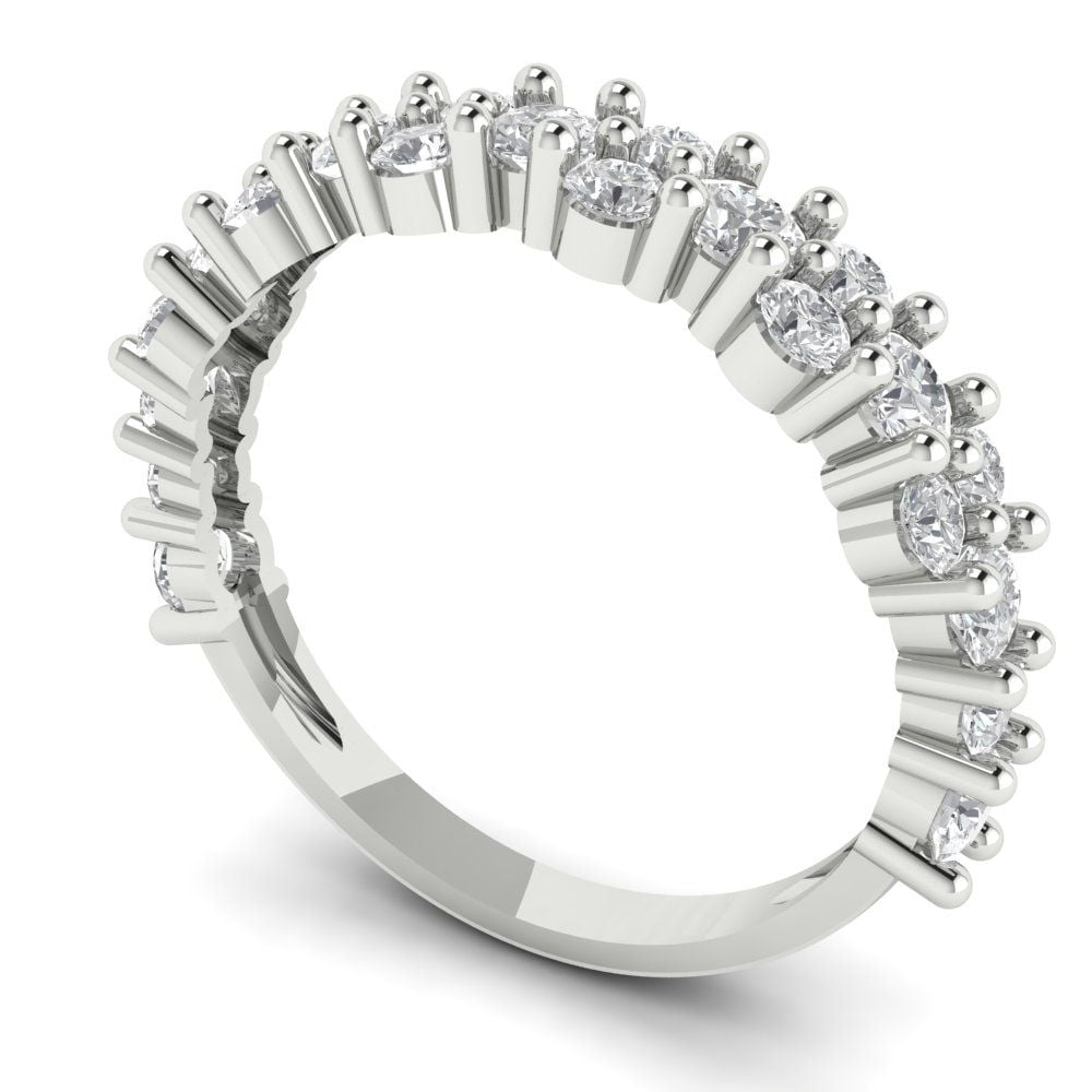 Clara Pucci 18K White Gold Eternity Wedding Bridal Engagement Promise Anniversary Ring Band - 0 ...