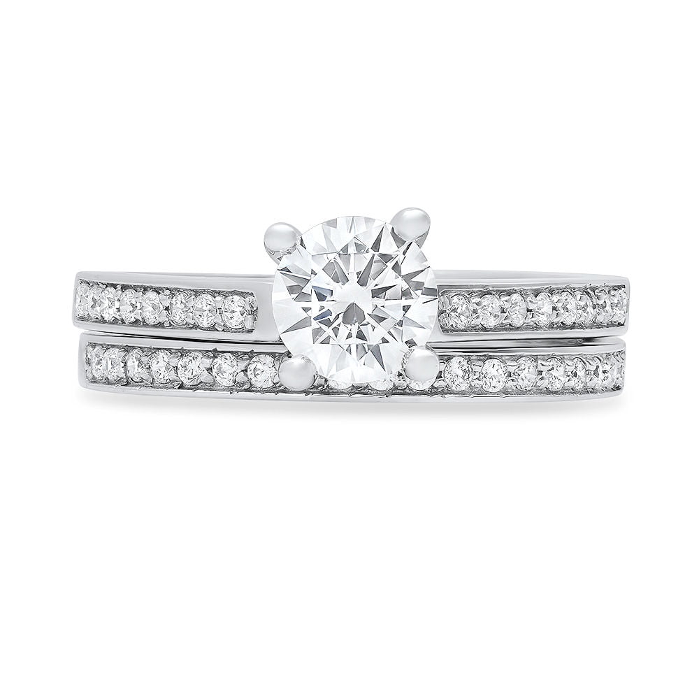 Clara Pucci 18K White Gold Round Cut 0.5Ct Simulated Clear Diamond ...