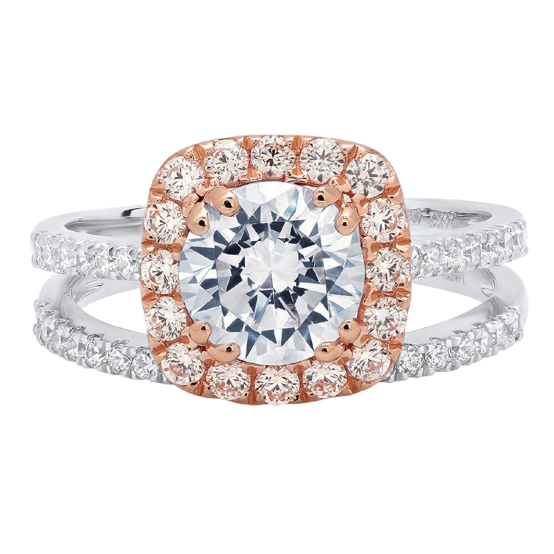 Clara Pucci 18K White/Rose Gold 1.495 Natural Swiss Blue Topaz ...