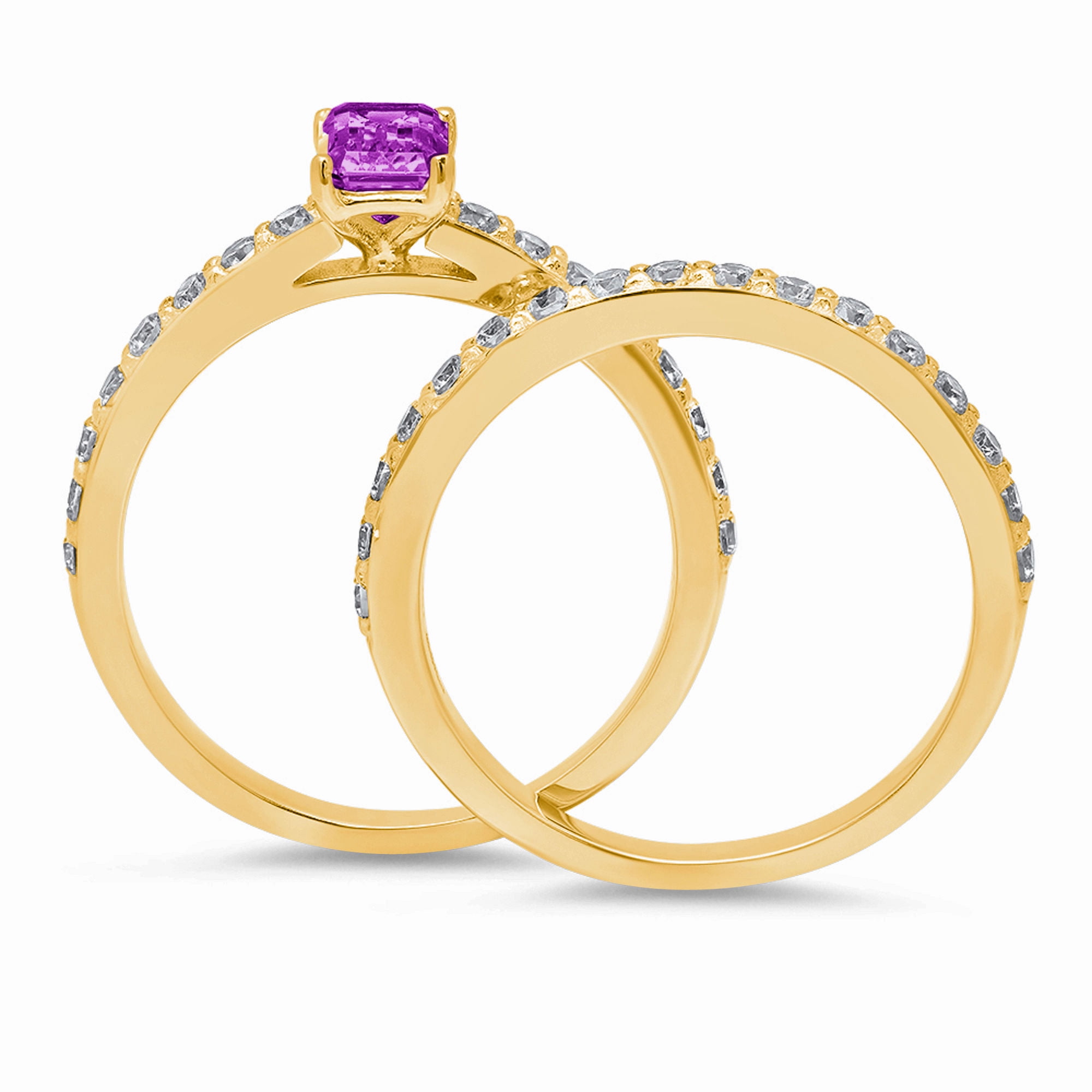Clara Pucci 18K Yellow Gold 1.325 Simulated Alexandrite Engraveable ...