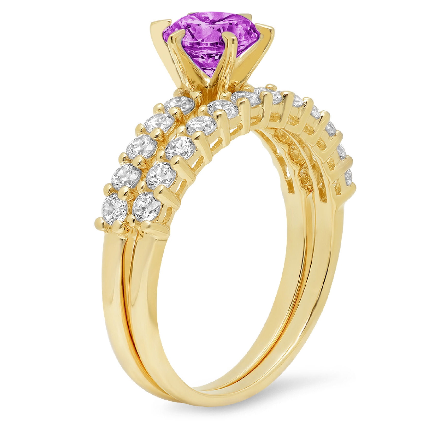 Clara Pucci 18K Yellow Gold 1.66 Simulated Alexandrite Engraveable ...