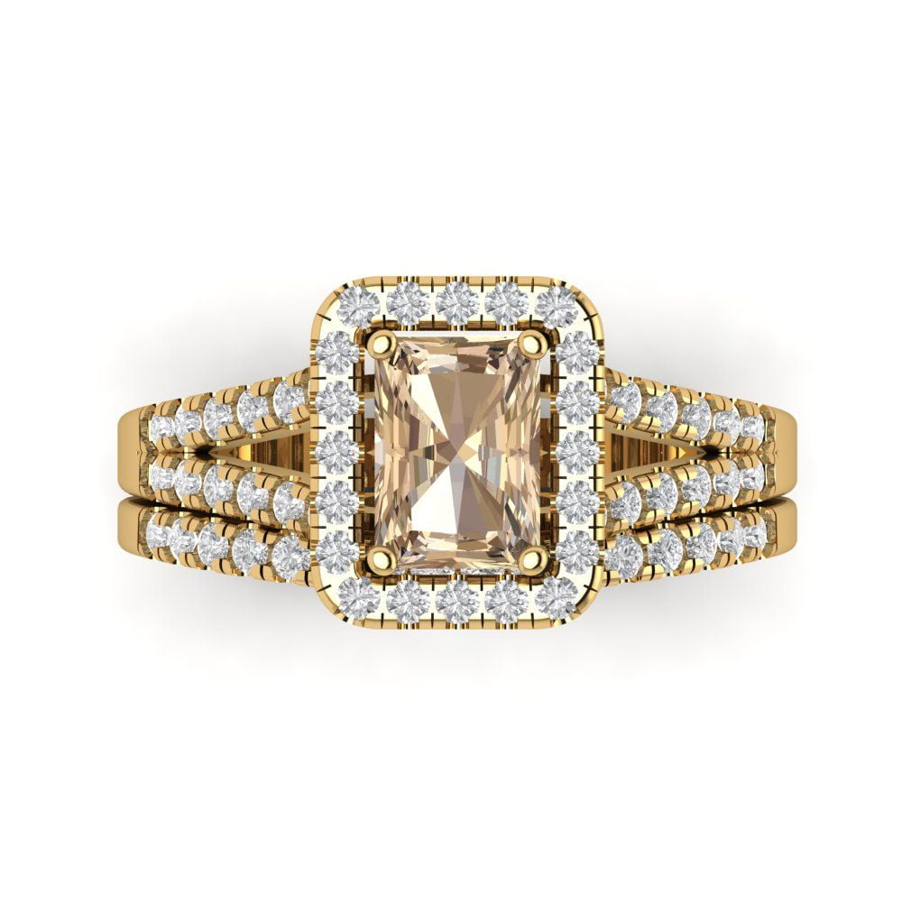 Clara Pucci 18K Yellow Gold 1.72 Synthetic Yellow Moissanite ...
