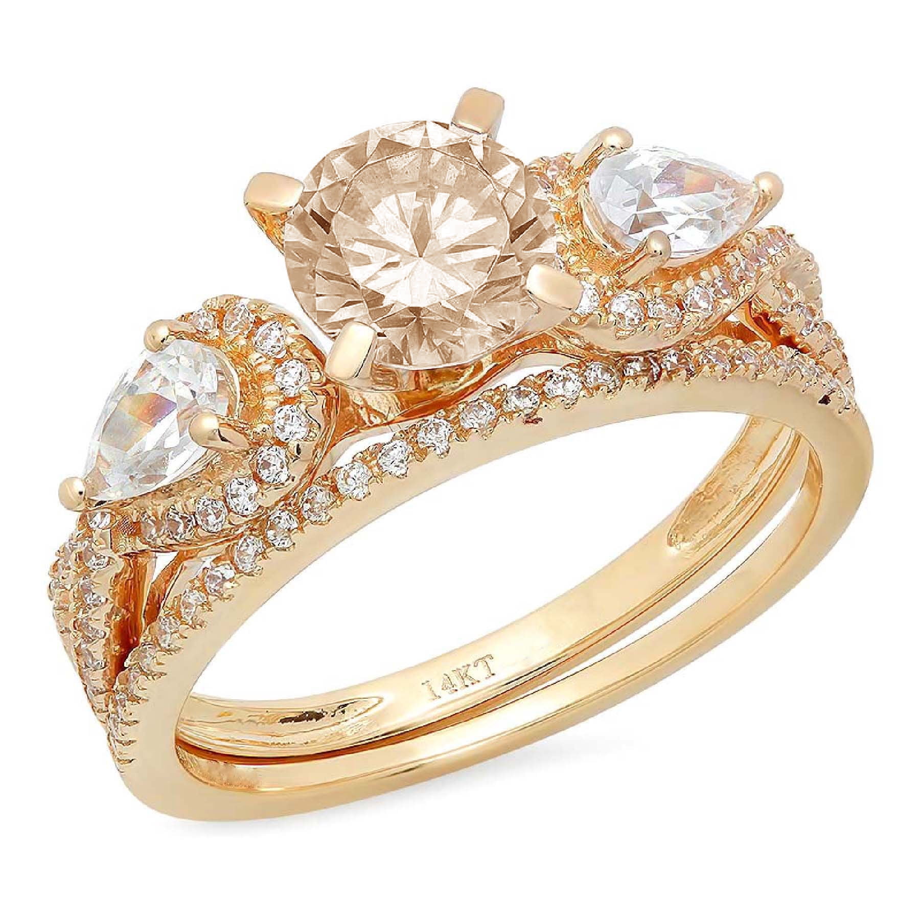 Clara Pucci 18K Yellow Gold 1.925 Simulated Champagne Engraveable ...
