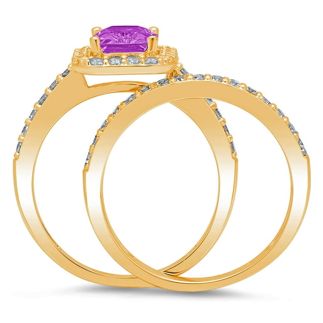 Clara Pucci 18K Yellow Gold 2.16 Simulated Alexandrite Engraveable ...