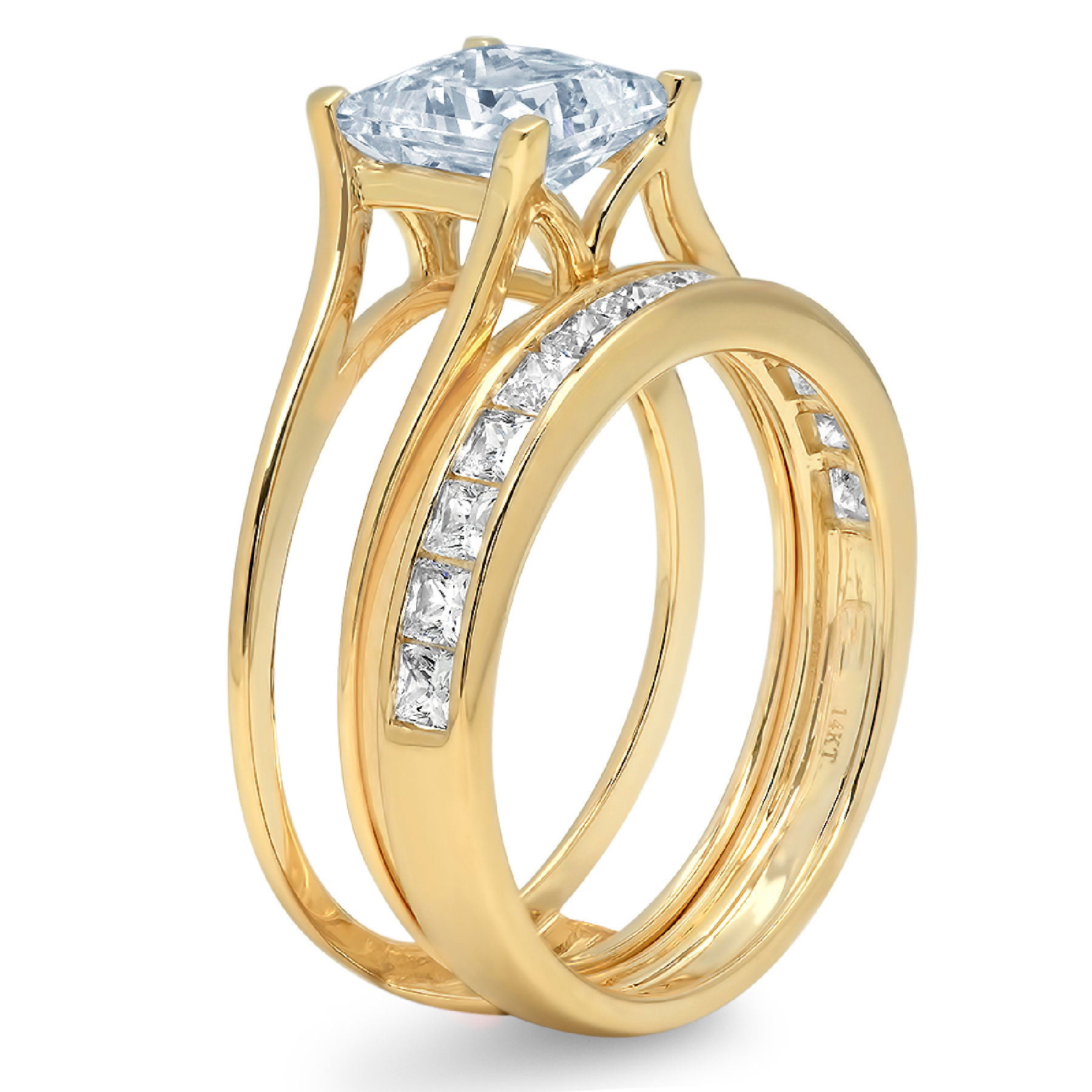 Clara Pucci 18K Yellow Gold 2.28 Natural Aquamarine Engraveable ...
