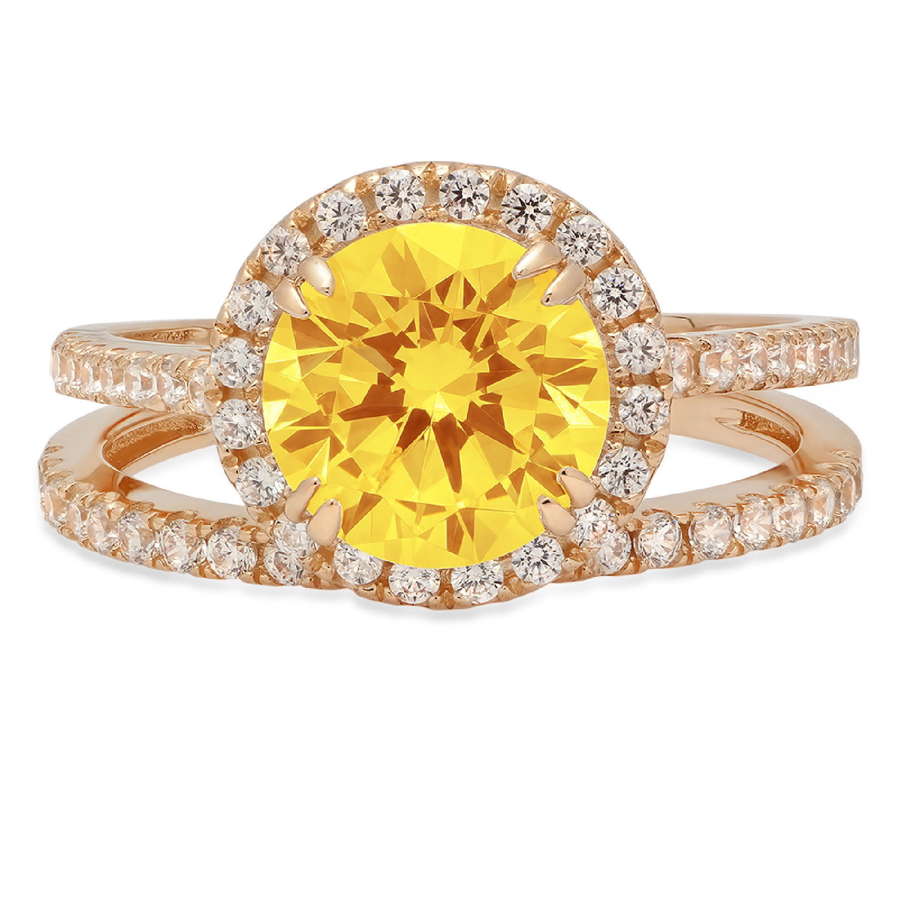 Clara Pucci 18K Yellow Gold 2.52 Simulated Yellow Diamond Engraveable ...