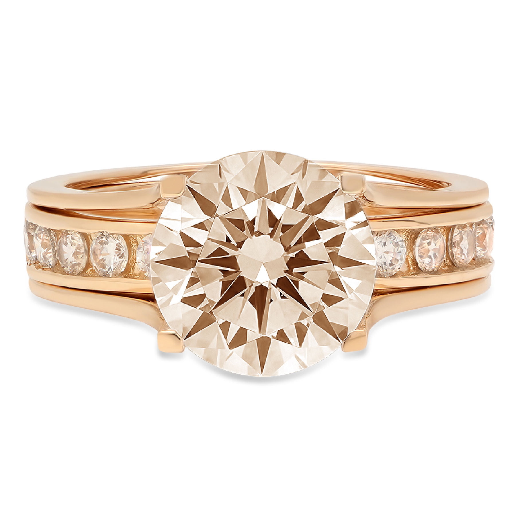 Clara Pucci 18K Yellow Gold 3.39 Simulated Champagne Engraveable ...