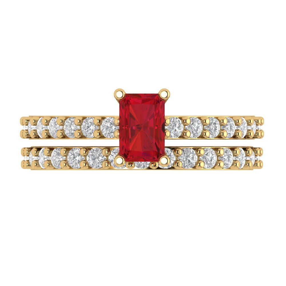 Clara Pucci 18k Yellow Gold Emerald Cut 0 5ct Simulated Tourmaline