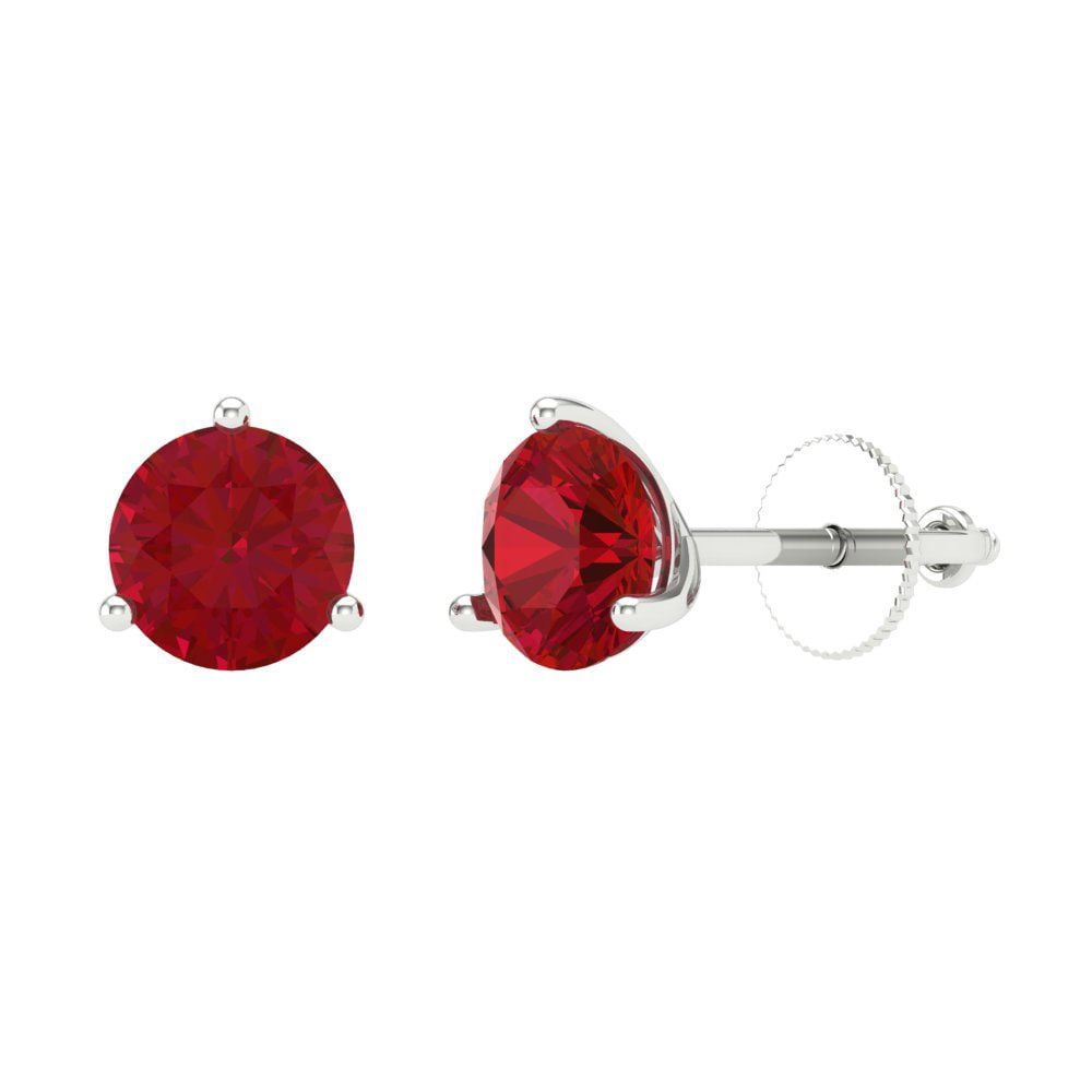 Clara Pucci 2 ct Brilliant Round Cut Solitaire Studs VVS1 Genuine ...