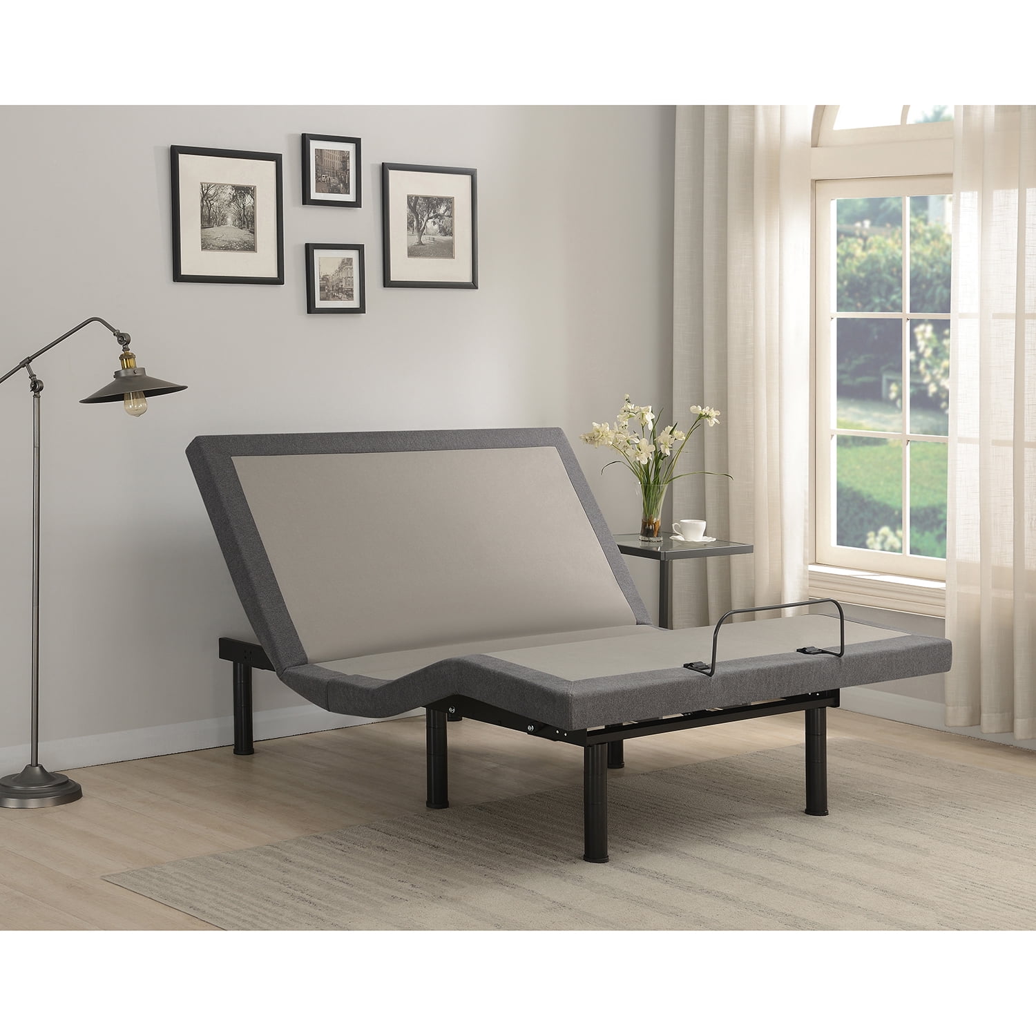 Clara Twin XL Adjustable Bed Base Grey and Black - Walmart.com