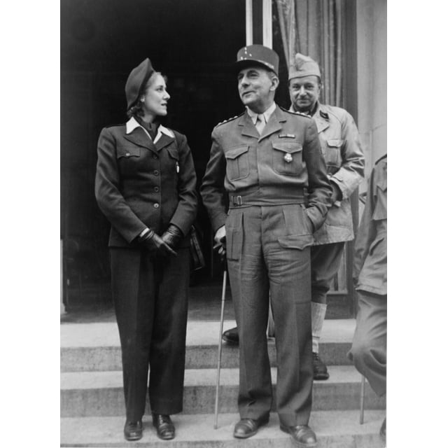 Clare Boothe Luce Standing On Steps With Charles De Gaulle In 1944. In ...