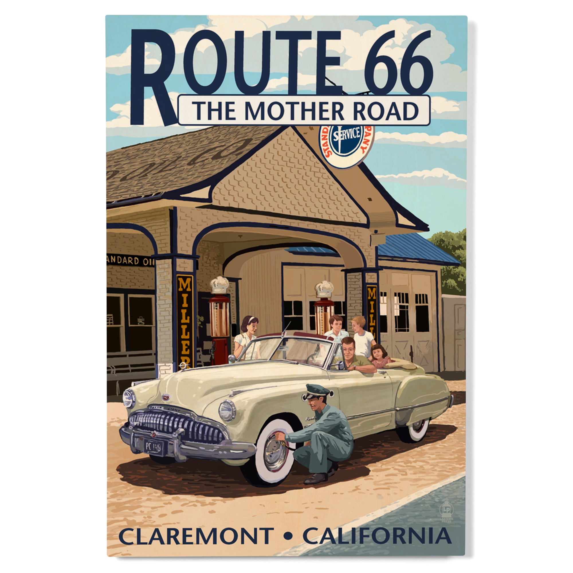 Claremont, California, Route 66 (#2), Service Station Birch Wood Wall ...