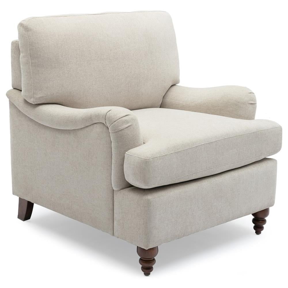 Clarendon Accent Indoor Wood Arm Chair, Beige Polyester Upholstered ...