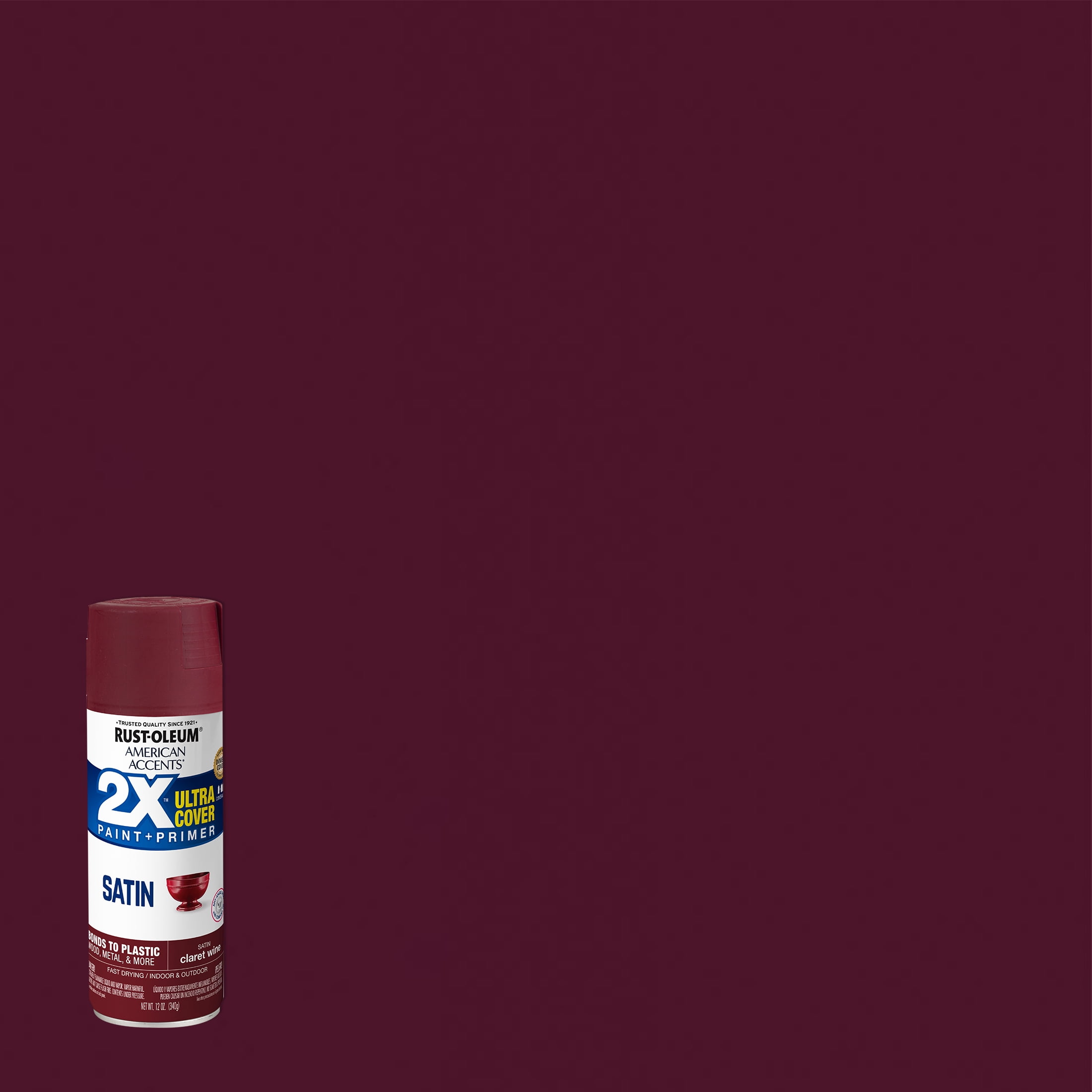 6 Pack, Claret Wine Rust-Oleum American Accents 2X Ultra Cover Satin ...