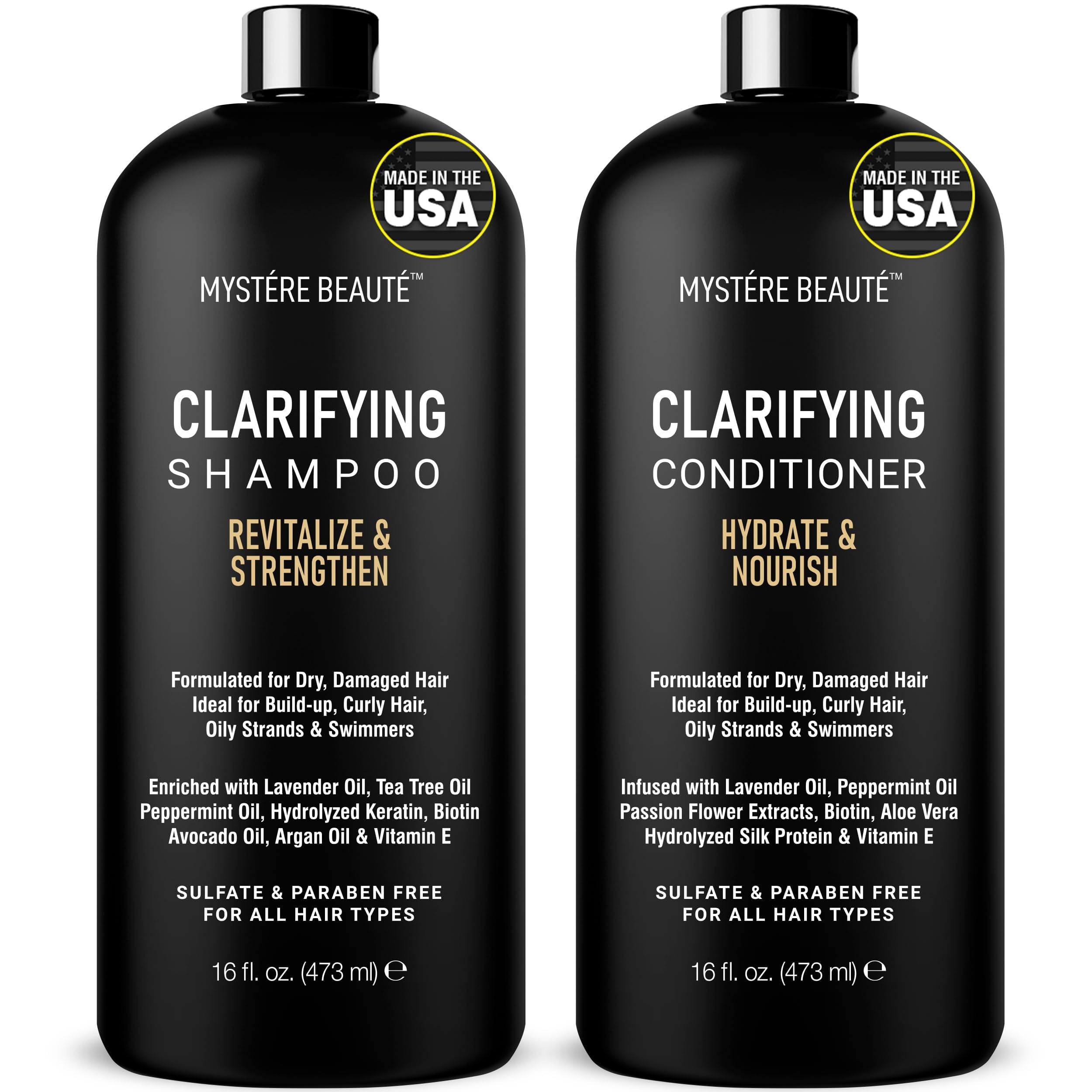 Clarifying Shampoo and Conditioner Set- Hydrating, Calming & Removes ...