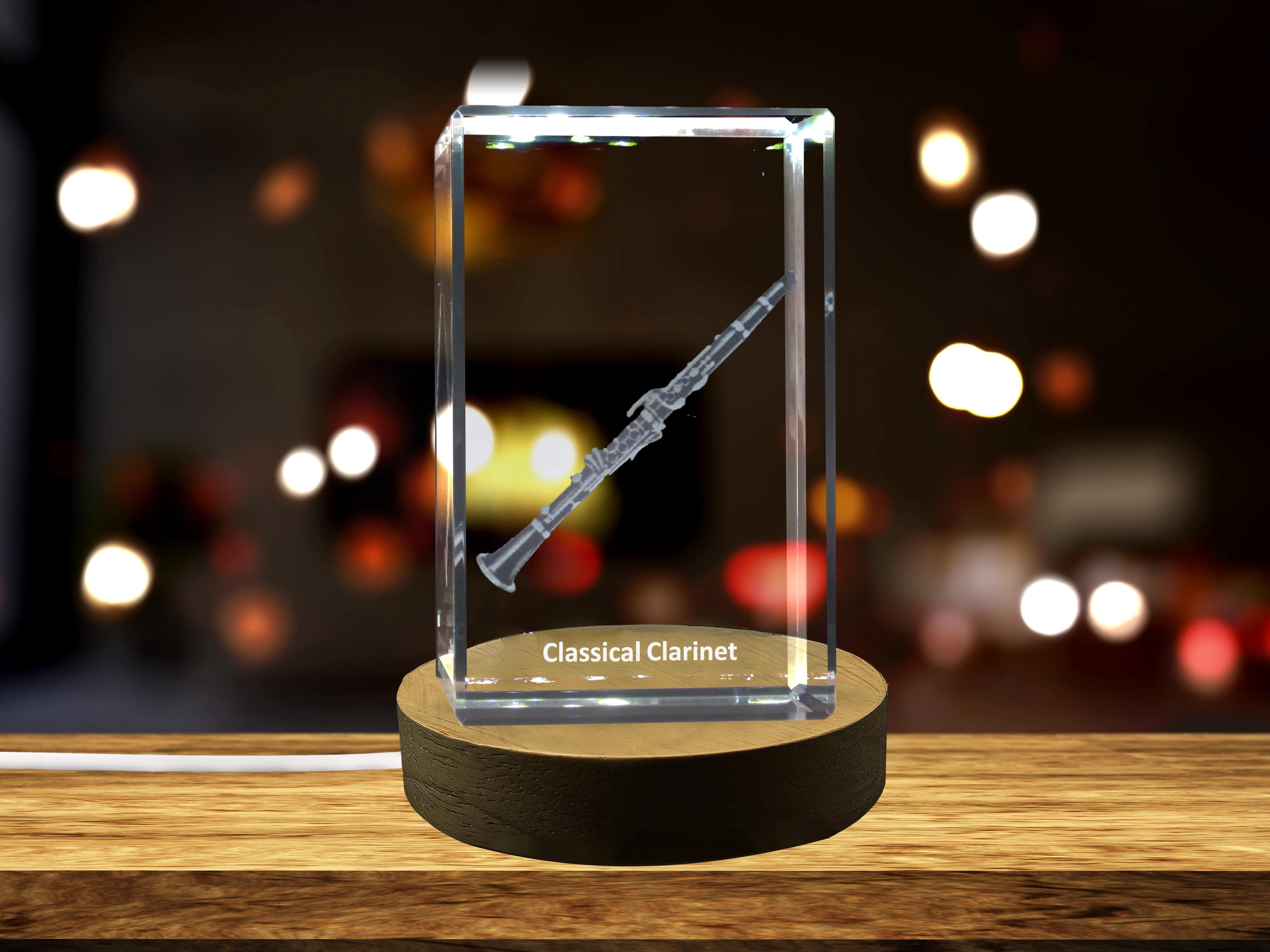 Clarinet 3D Engraved Crystal 3D Engraved Crystal Keepsake/Gift/Decor ...